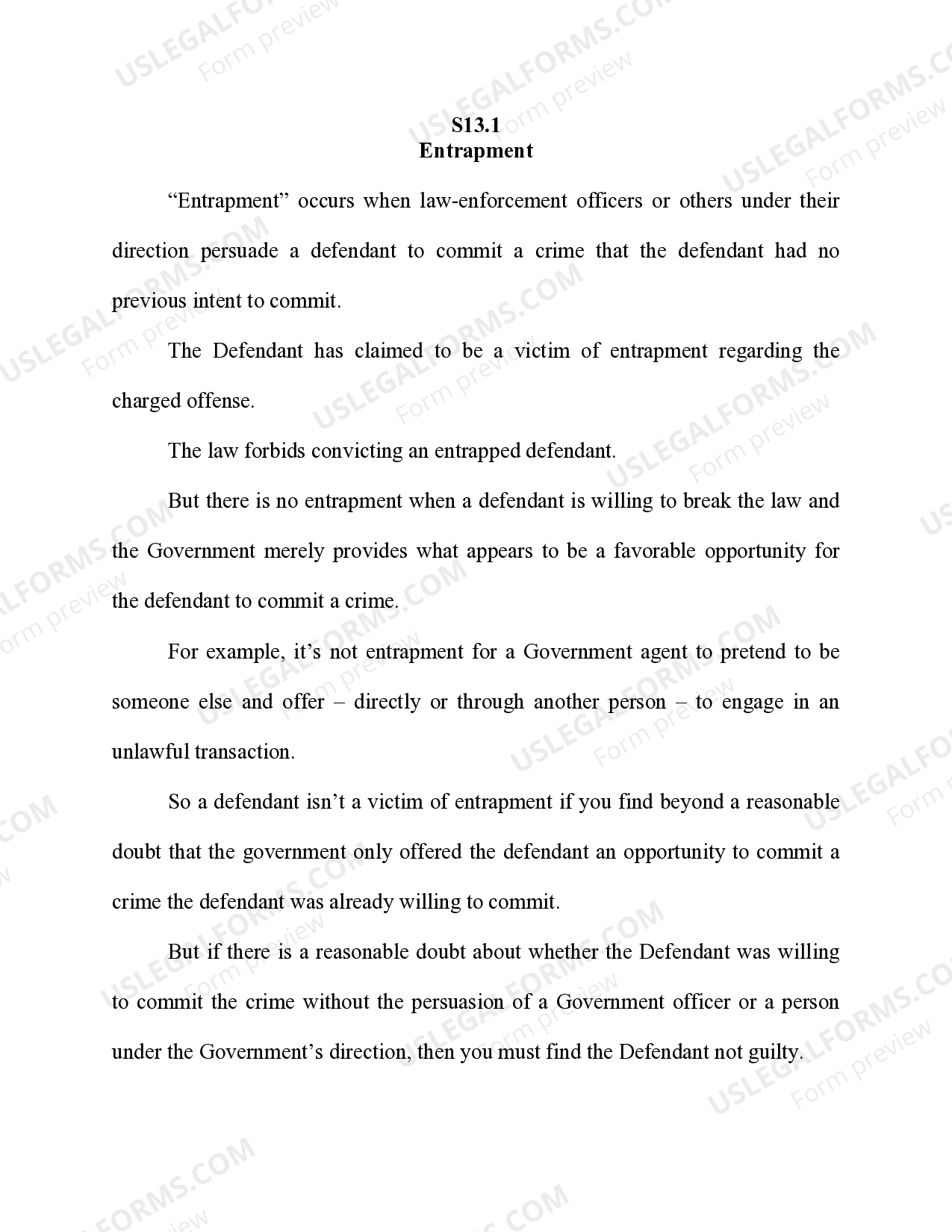 Entrapment | US Legal Forms