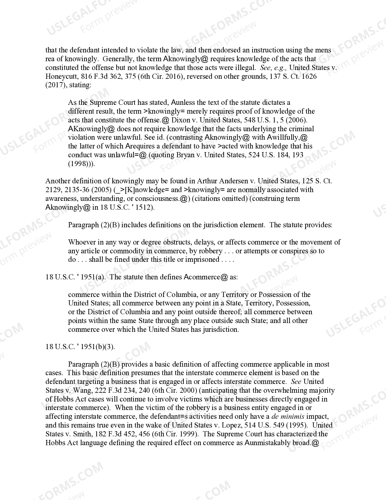 Hobbs Act Robbery | US Legal Forms