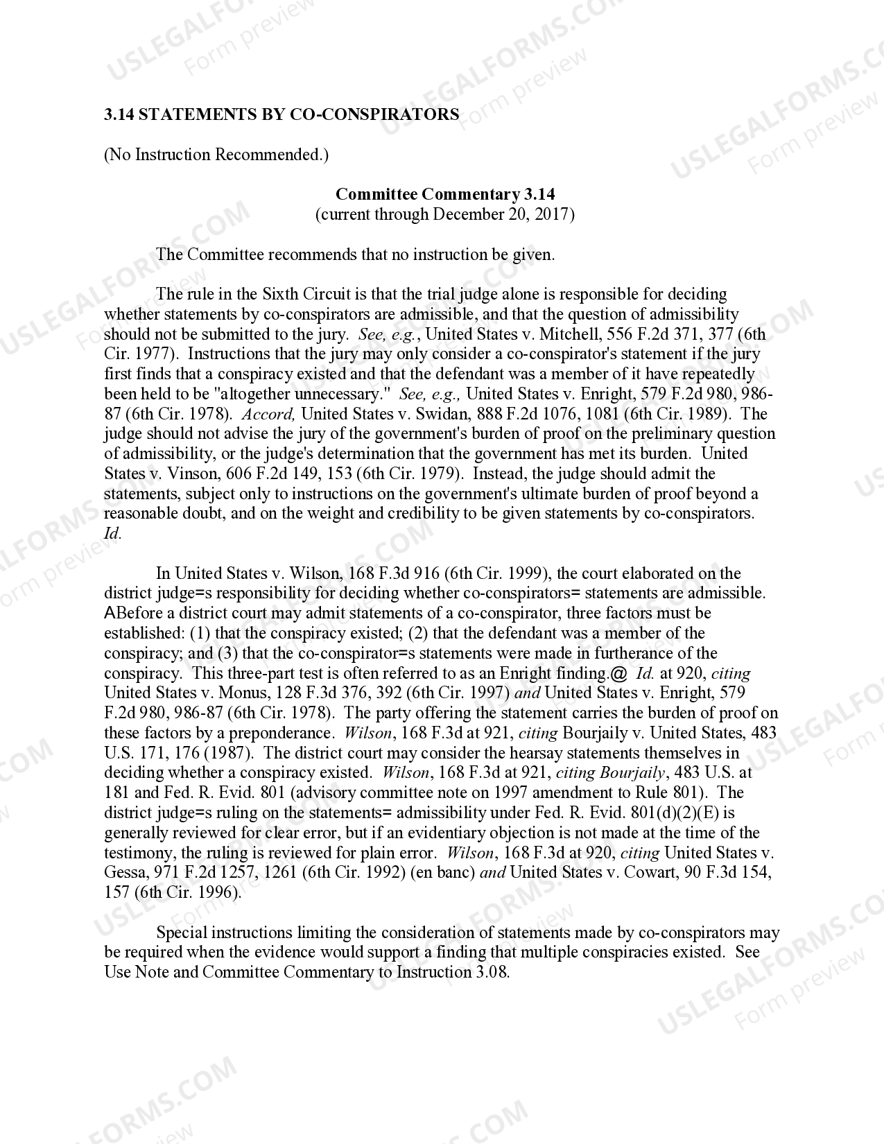 STATEMENTS BY CO-CONSPIRATORS | US Legal Forms