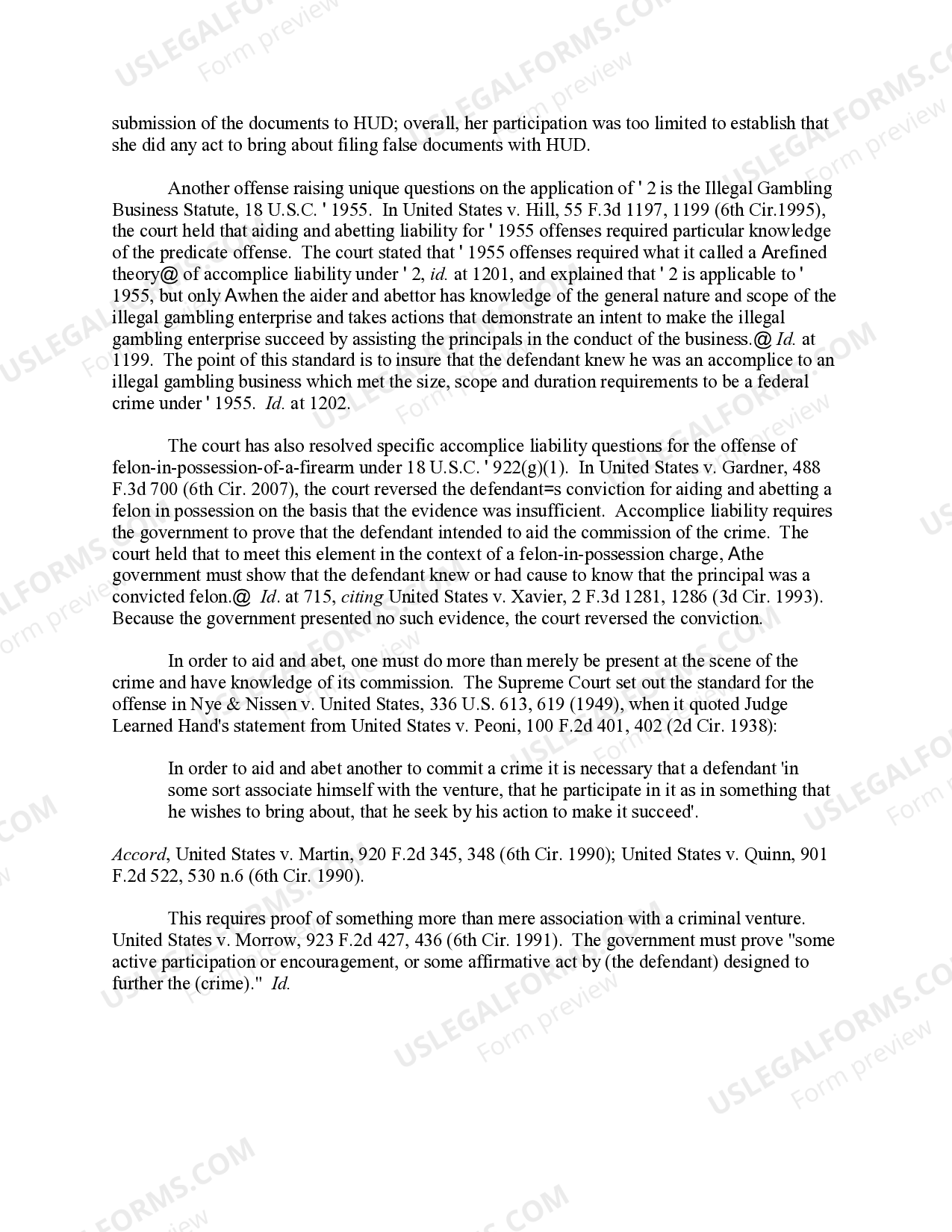 AIDING AND ABETTING | US Legal Forms