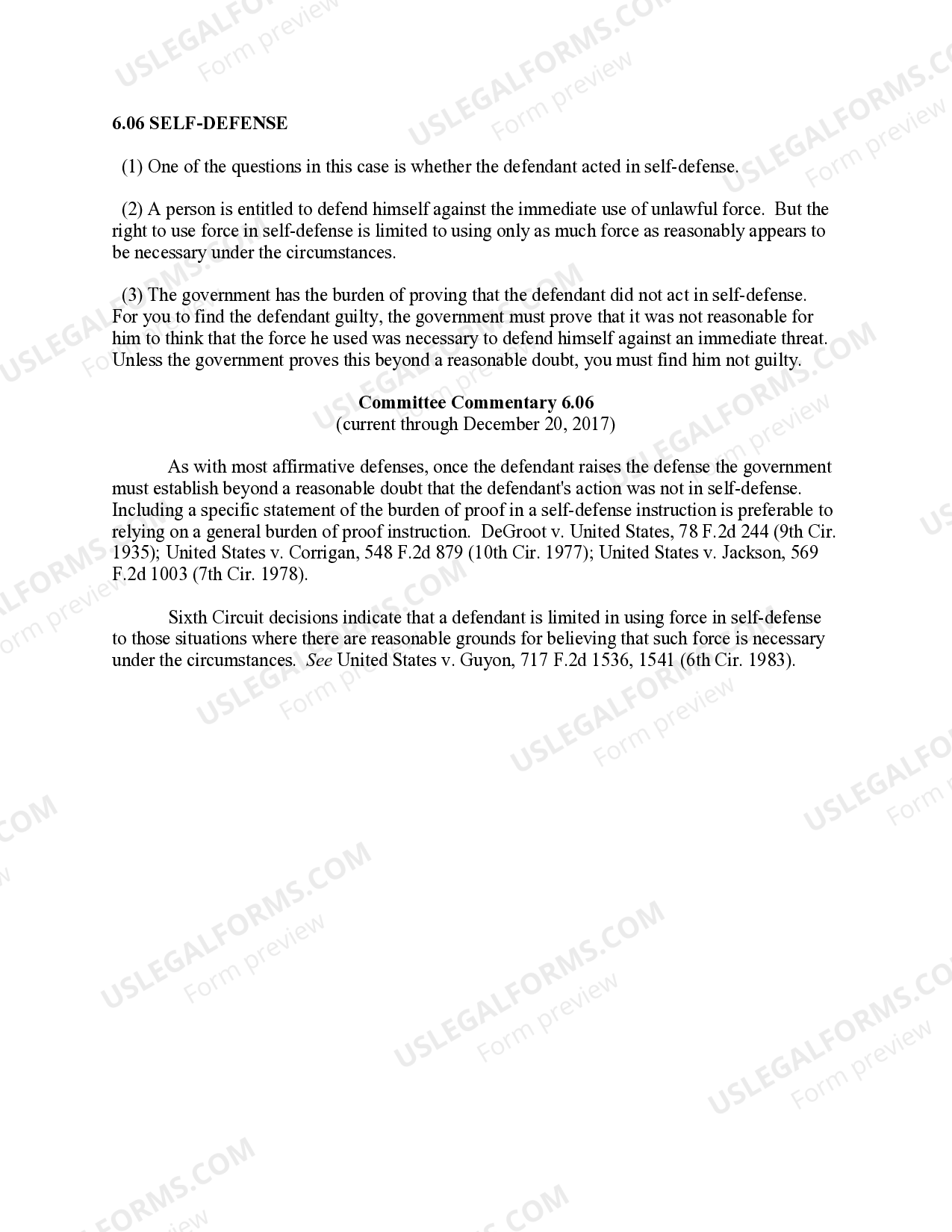 SELF-DEFENSE | US Legal Forms