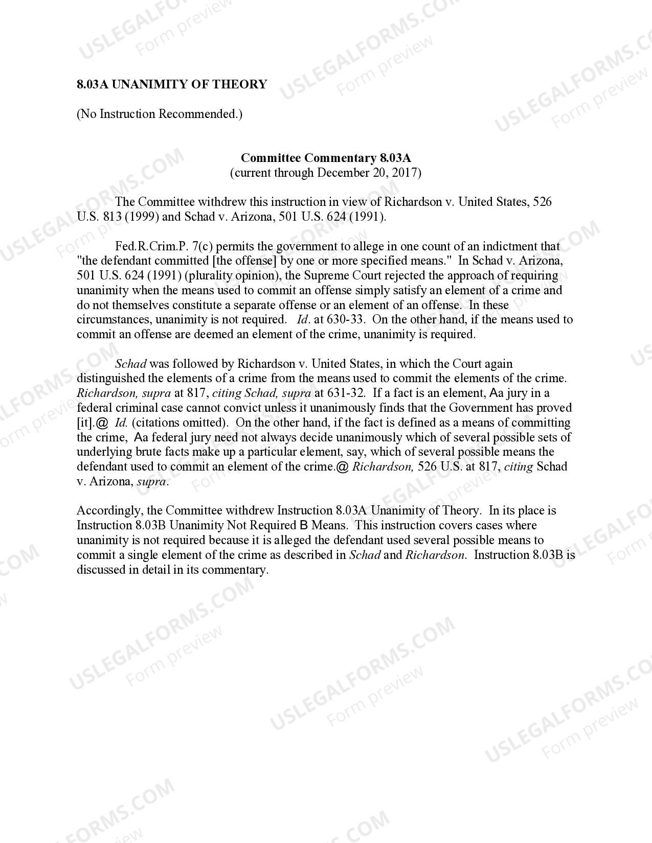 UNANIMITY OF THEORY | US Legal Forms