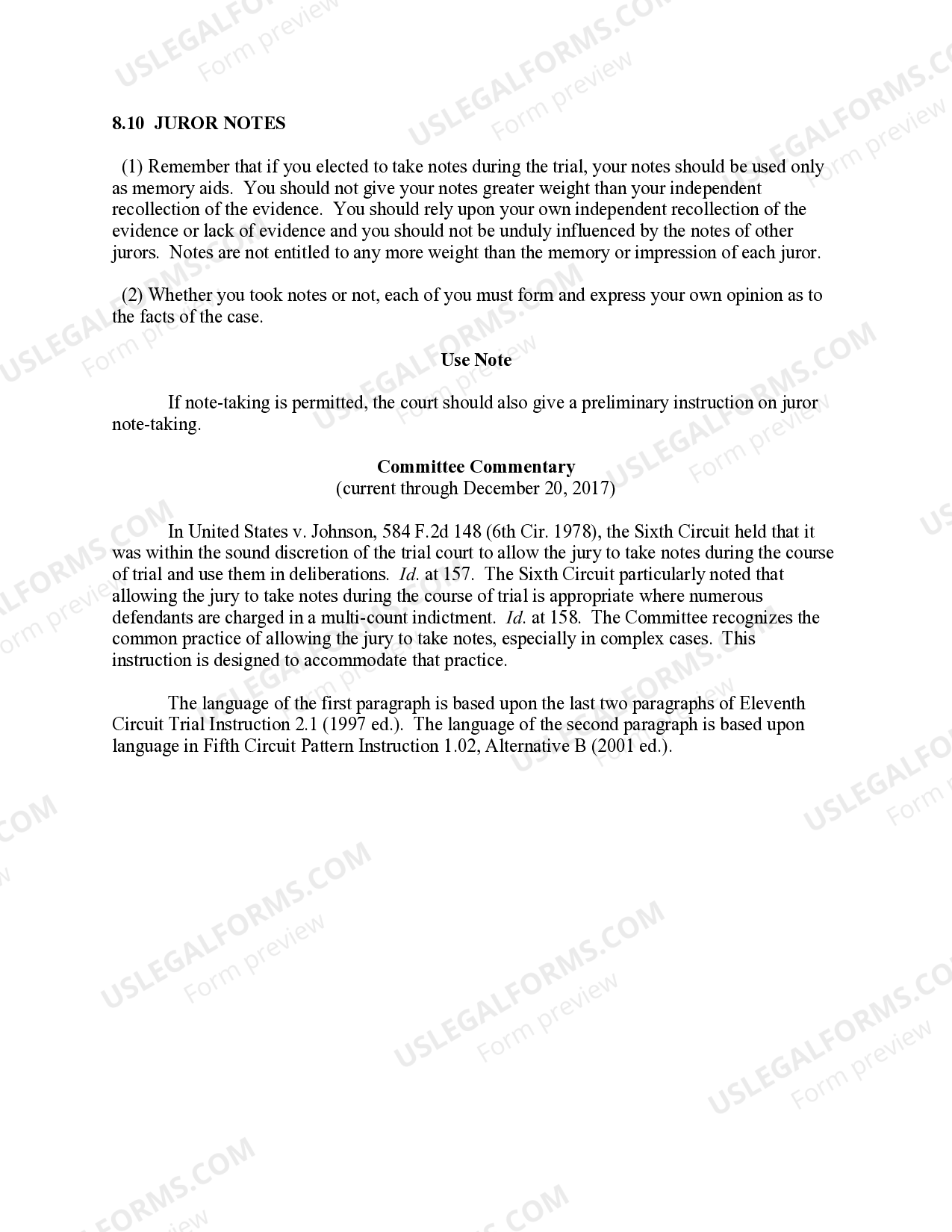 JUROR NOTES | US Legal Forms