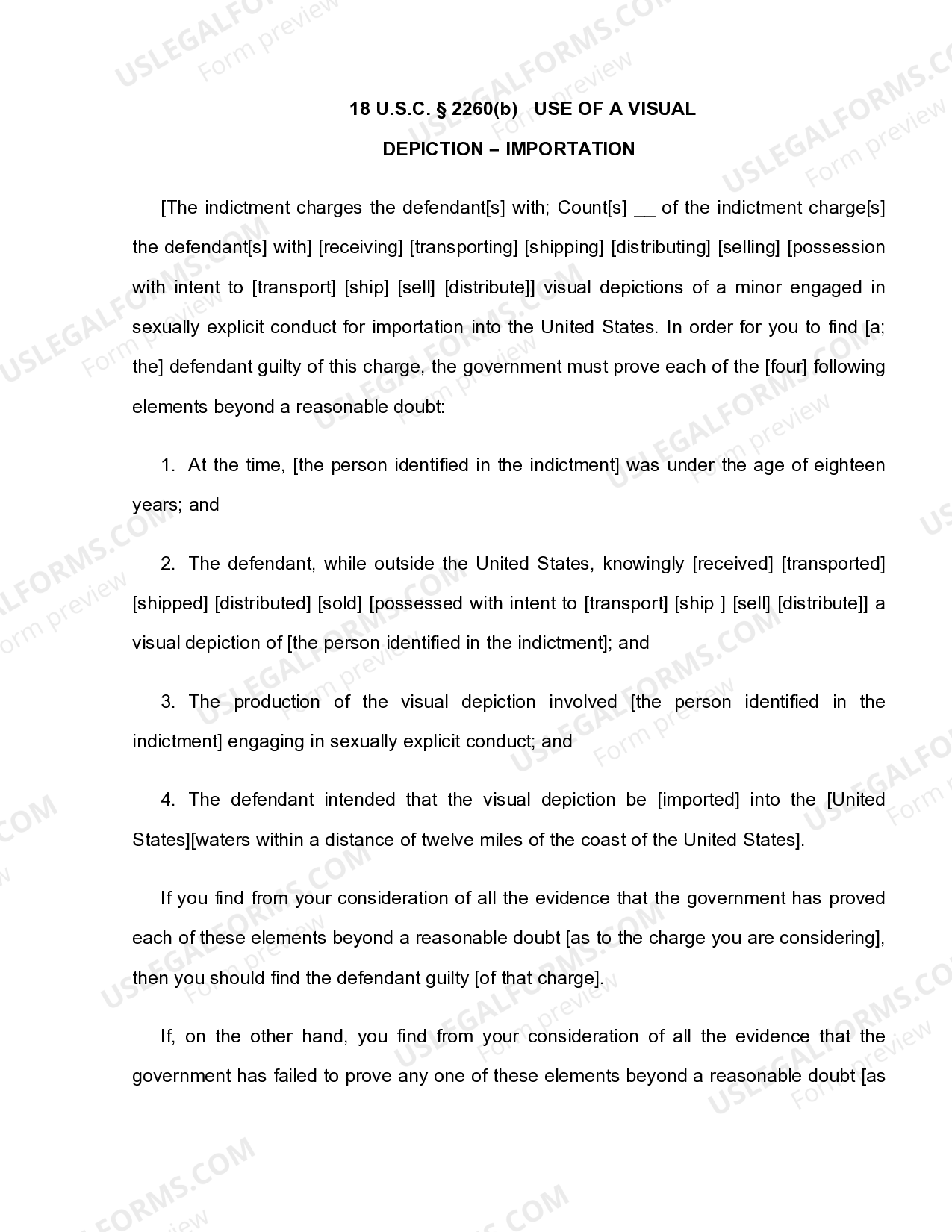 18 U.S.C. Sec. 2260(B) USE OF A VISUAL DEPICTION - IMPORTATION | US ...