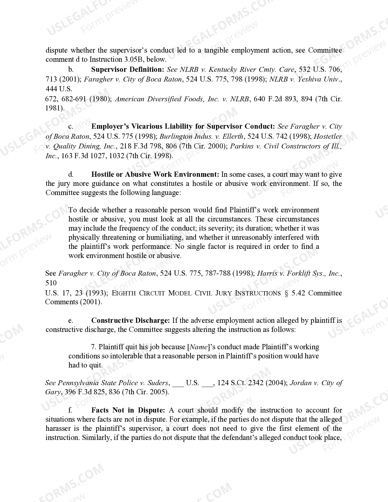 3.05A. Supervisor Harassment with Tangible Employment Action | US Legal ...