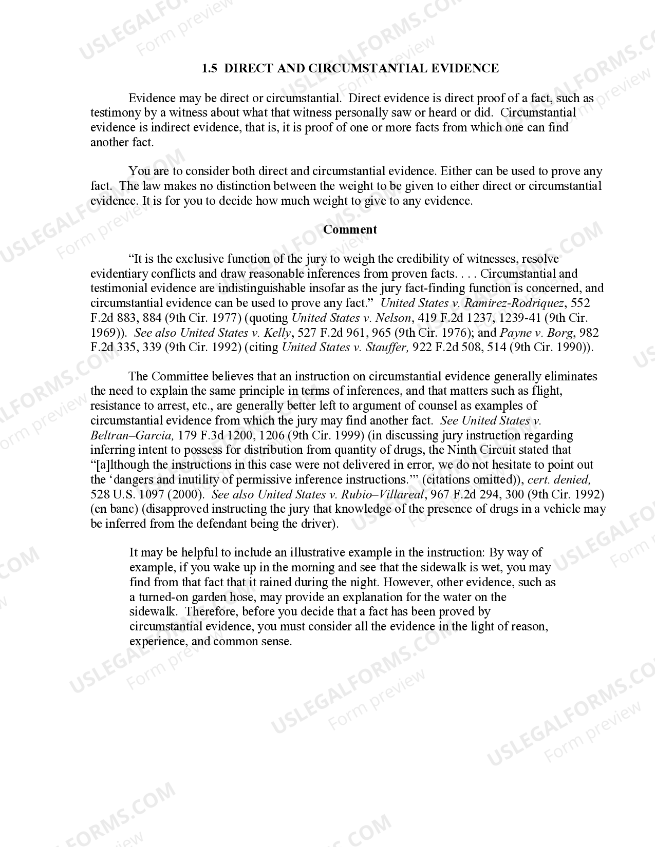 1.5 Direct and Circumstantial Evidence | US Legal Forms