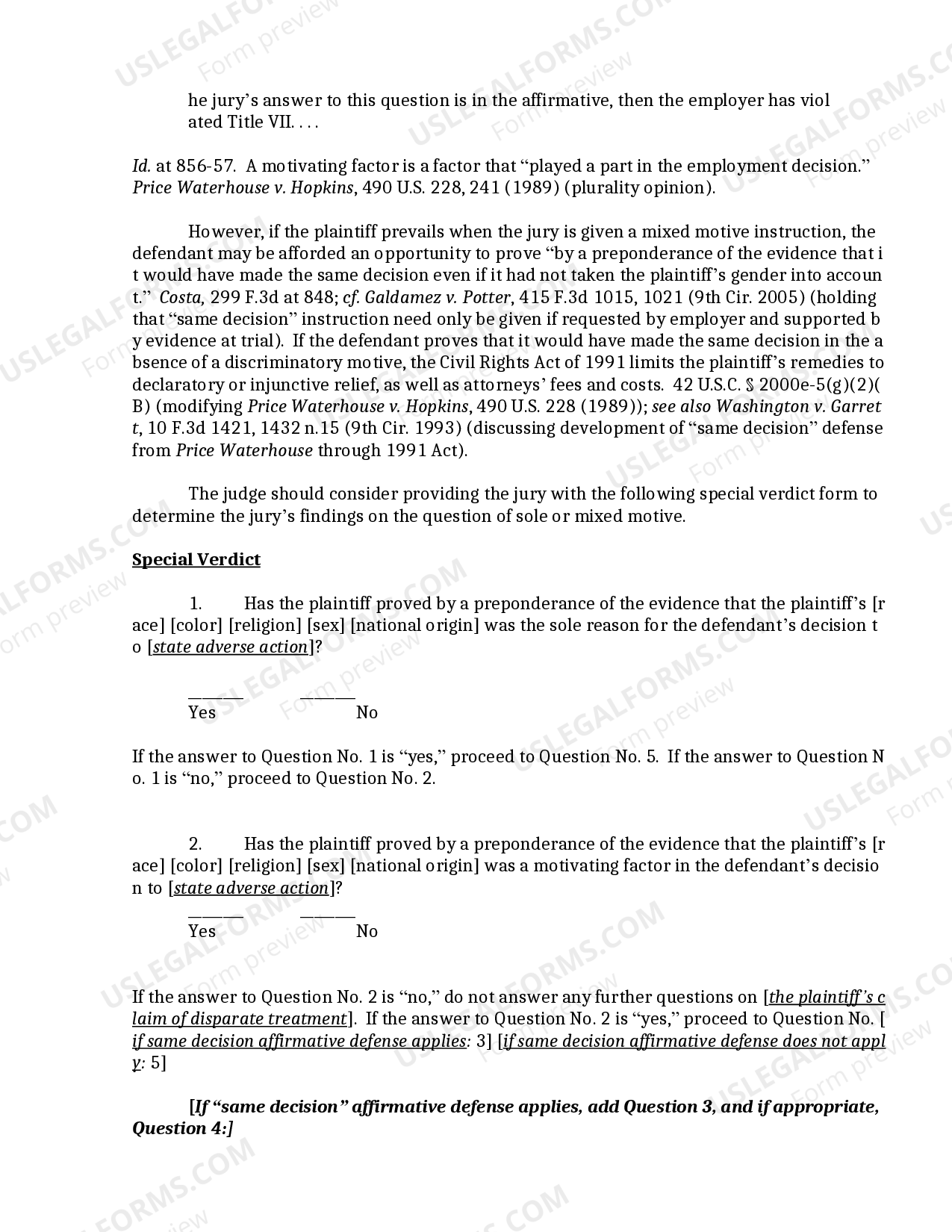 10.1 Civil Rights-Title VII-Disparate Treatment-When Evidence Supports ...