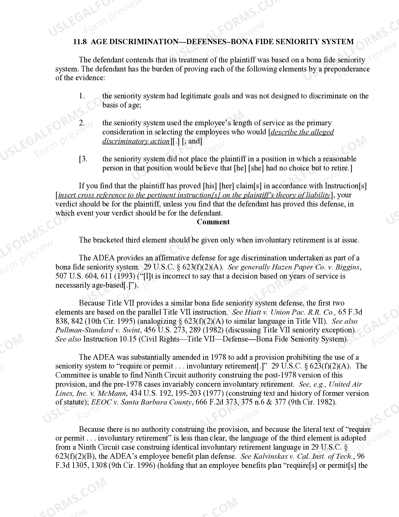 11.8 Age Discrimination-Defenses-Bona Fide Seniority System | US Legal ...