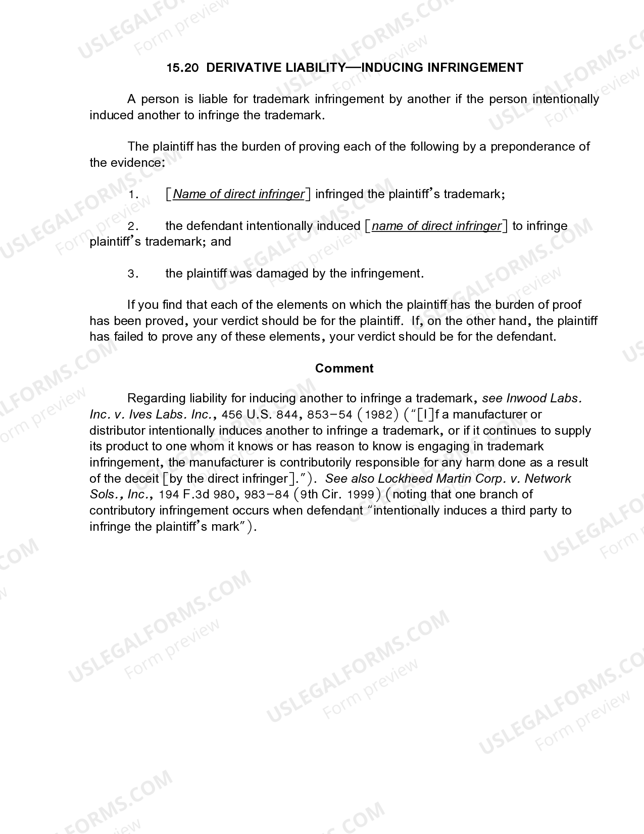 15.20 Derivative Liability-Inducing Infringement | US Legal Forms