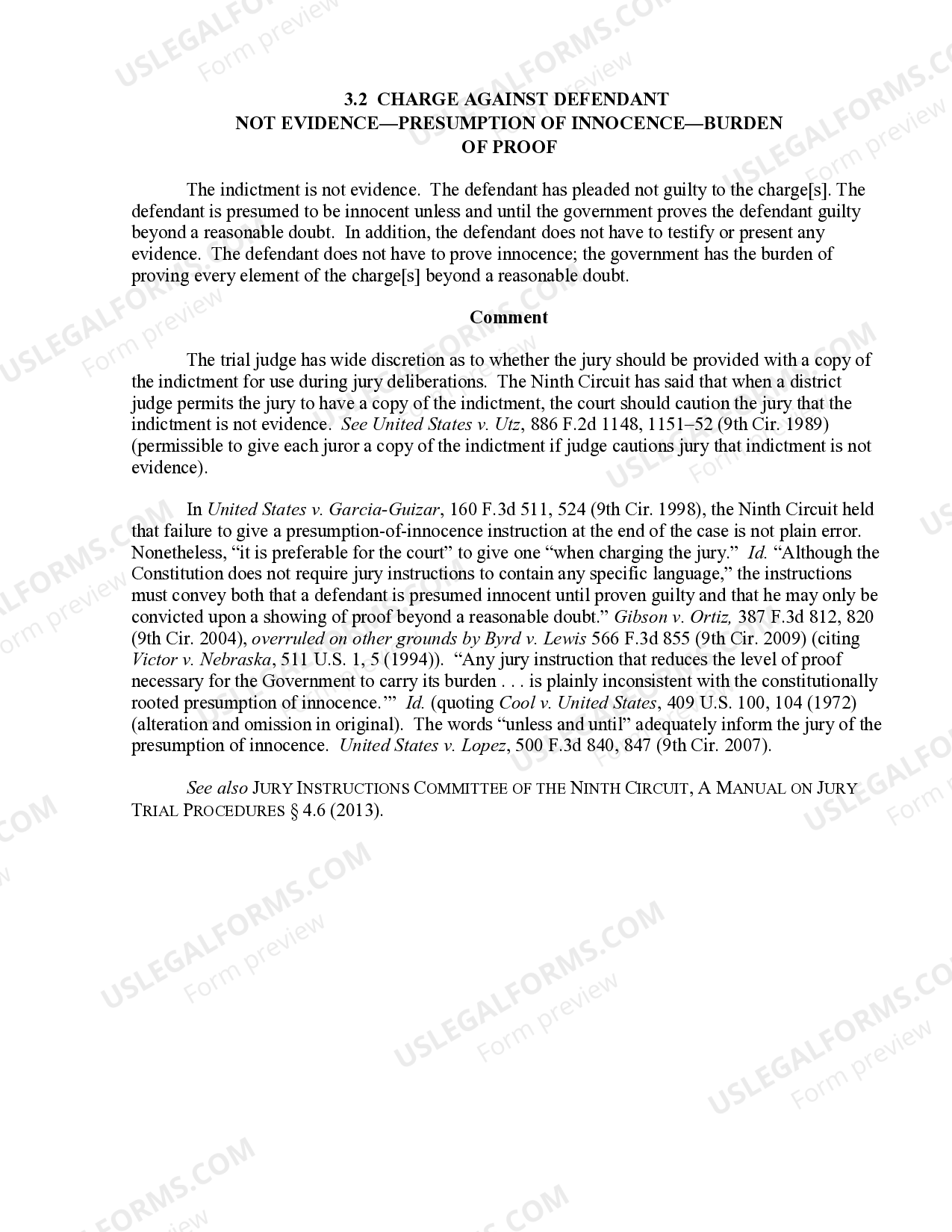 3.2 Charge Against Defendant Not Evidence-Presumption of Innocence ...