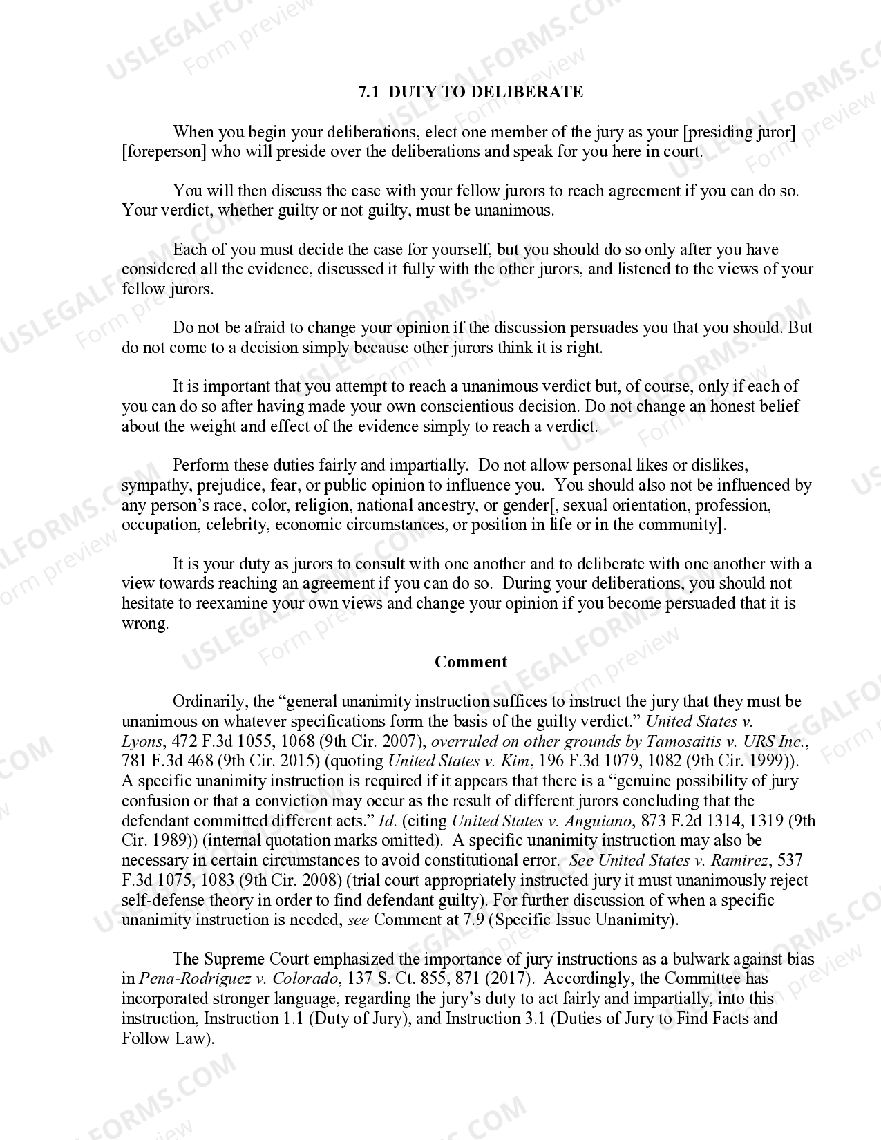 7.1 Duty to Deliberate | US Legal Forms