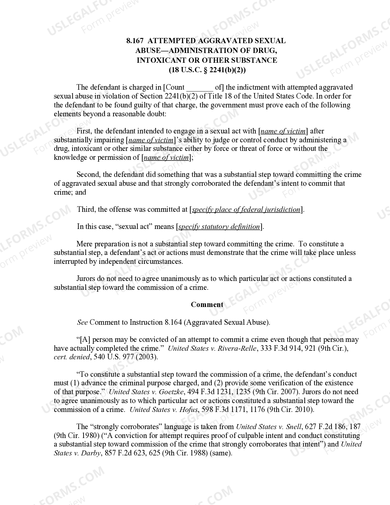 8.167 Attempted Aggravated Sexual Abuse-Administration of Drug ...