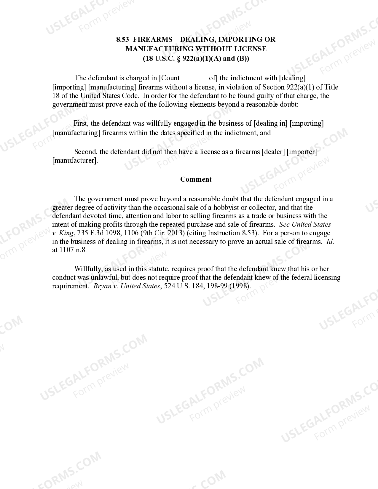 8.53 Firearms-Dealing, Importing or Manufacturing Without License (18 U ...