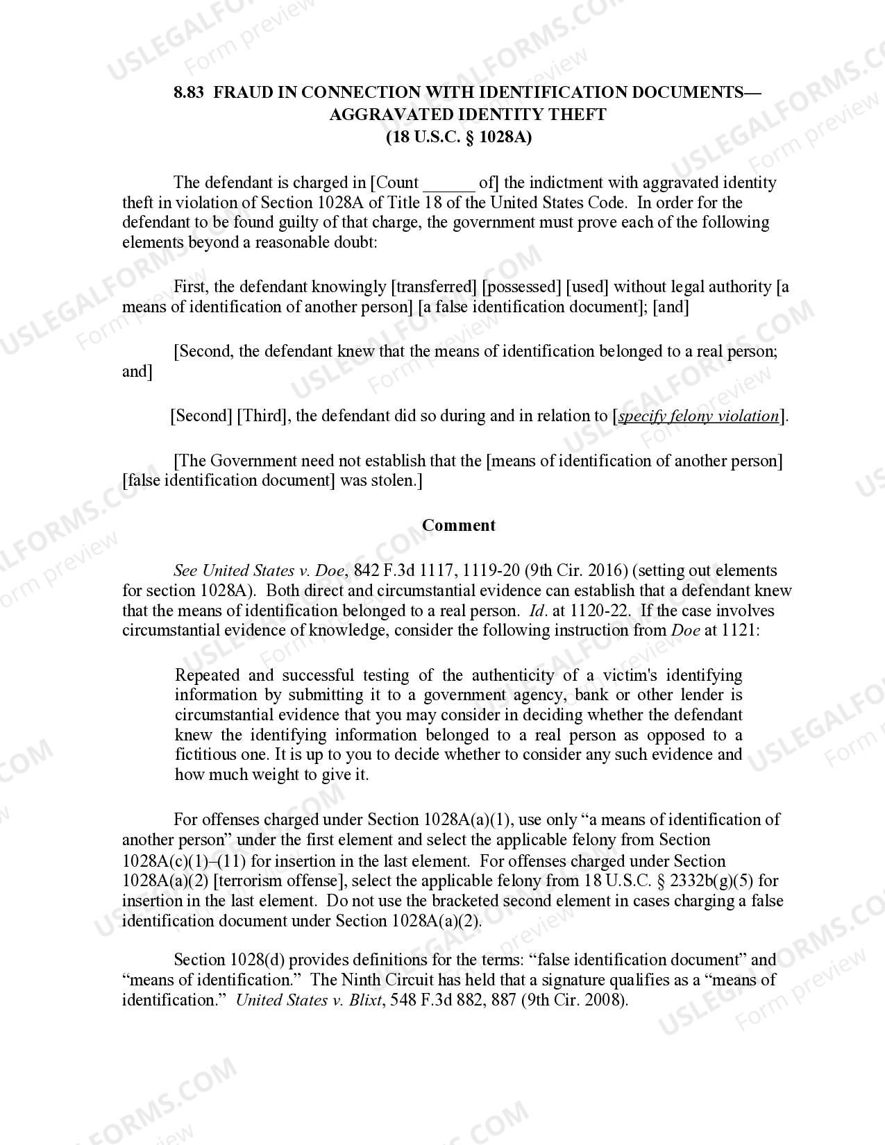 8.83 Fraud in Connection With Identification Documents-Aggravated ...