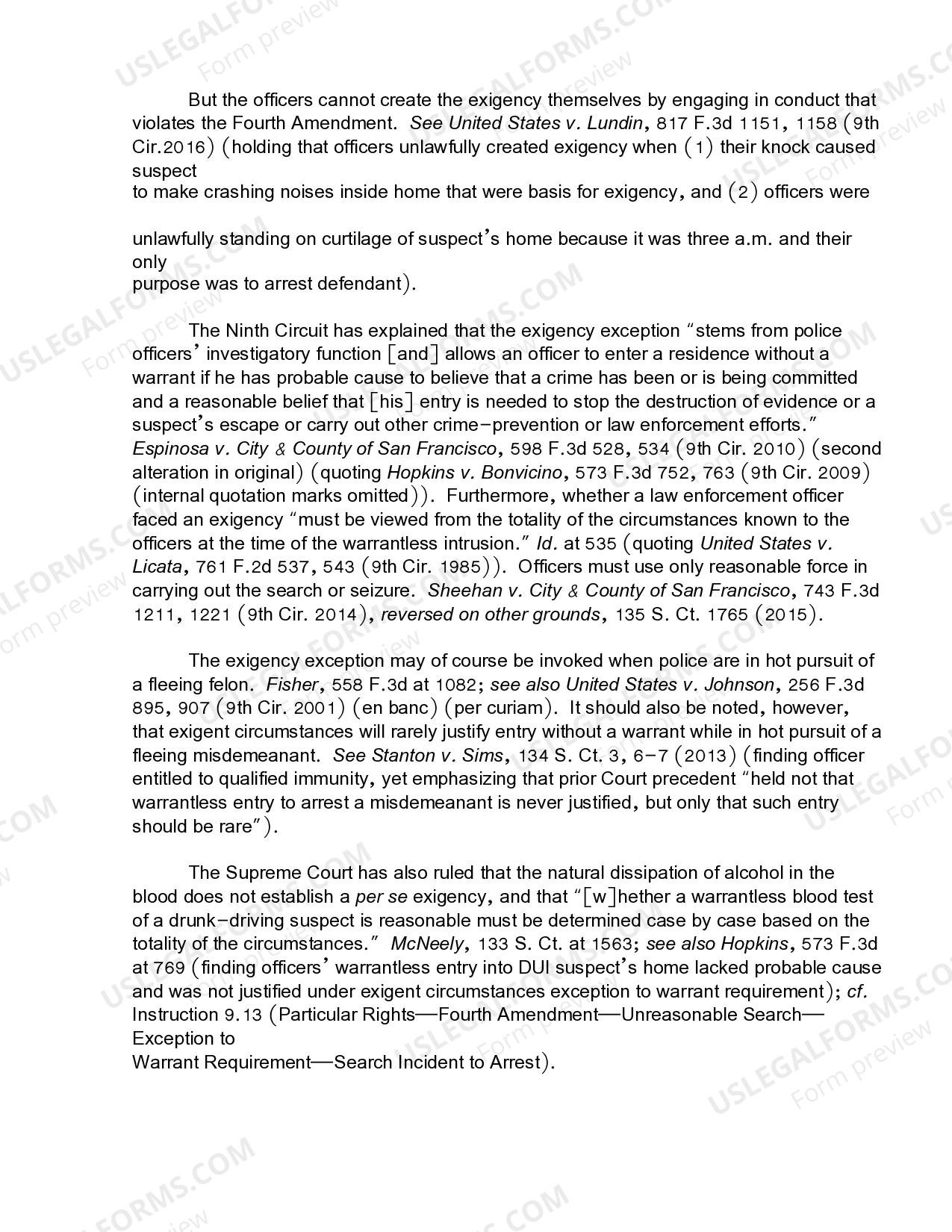 9.16 Particular Rights-Fourth Amendment-Unreasonable Search-Exception ...