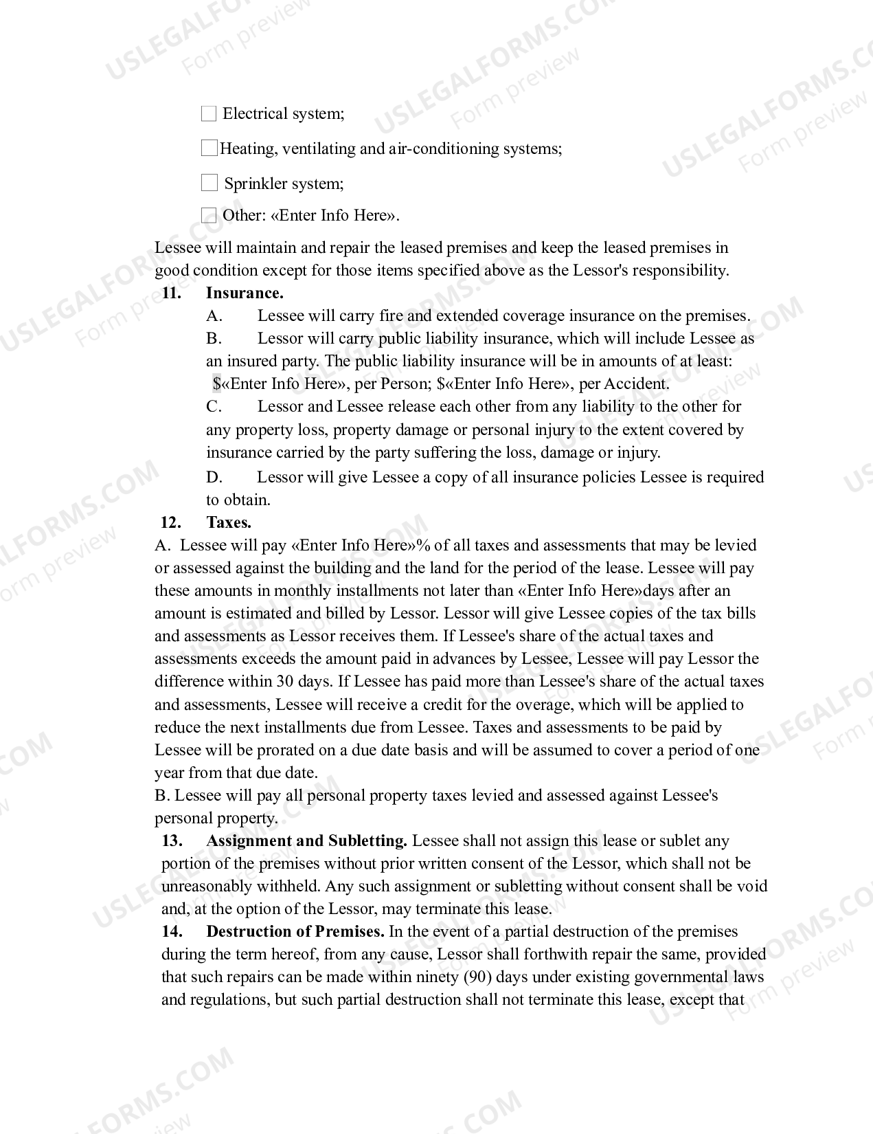 Lease for part of building | US Legal Forms
