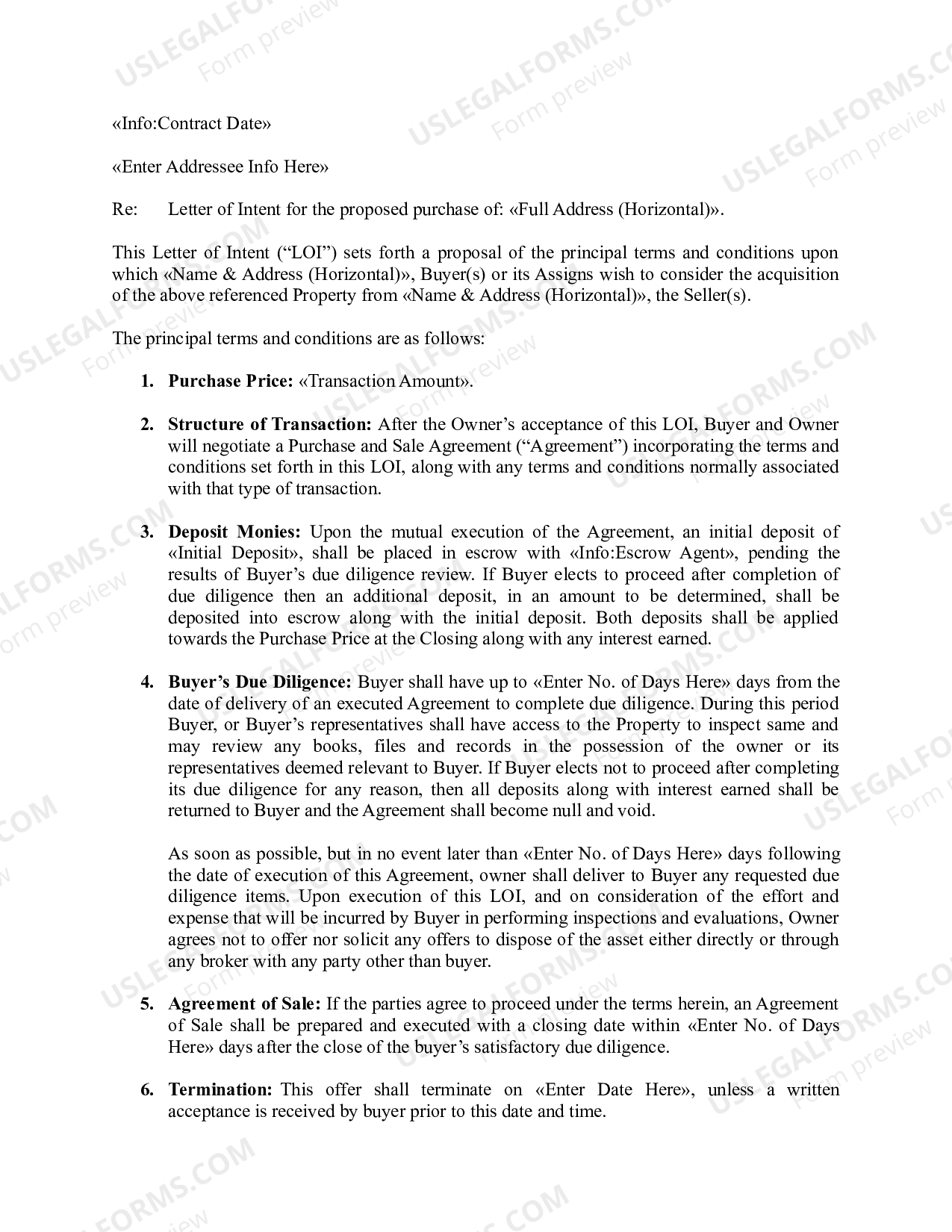 Letter of Intent to Purchase | US Legal Forms
