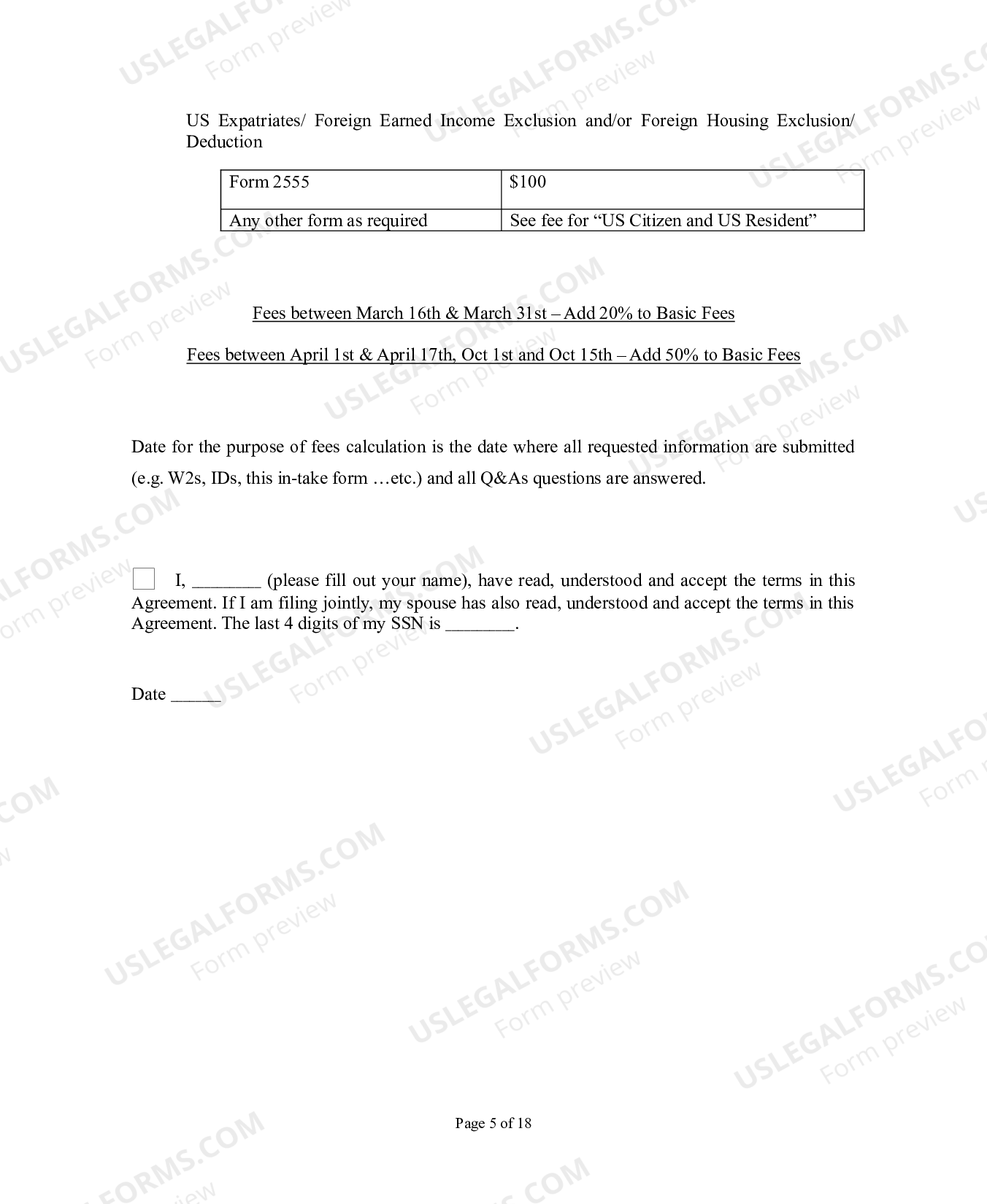 Tax Preparer: Disclosure and Service Agreement | US Legal Forms