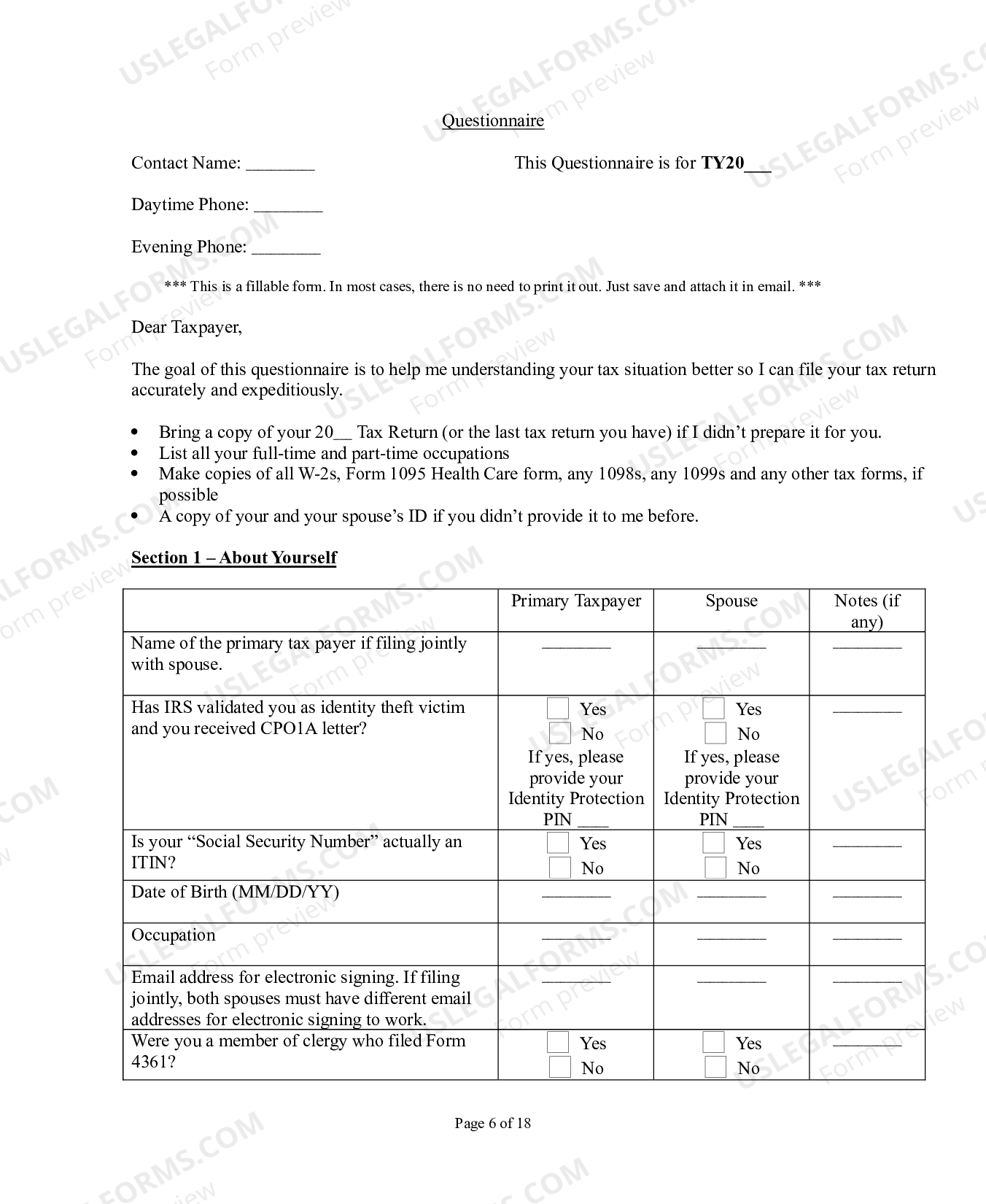 Tax Preparer: Disclosure and Service Agreement | US Legal Forms
