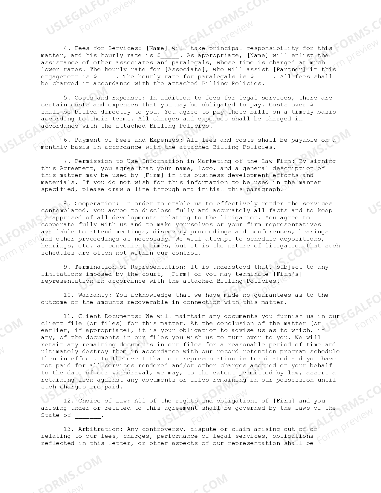 Engagement Agreement for Joint Client Representation - Sample Letter To ...