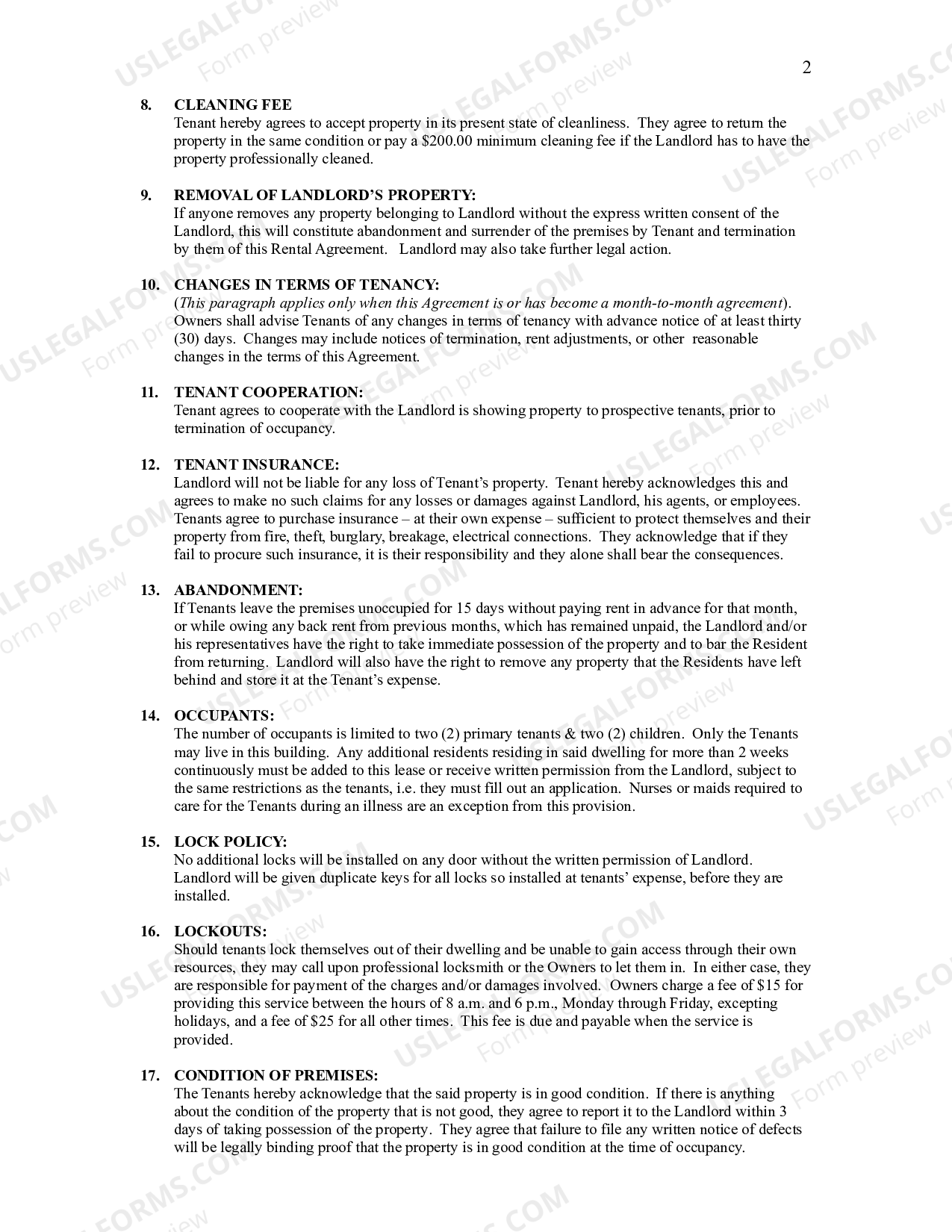 Rental Agreement | US Legal Forms