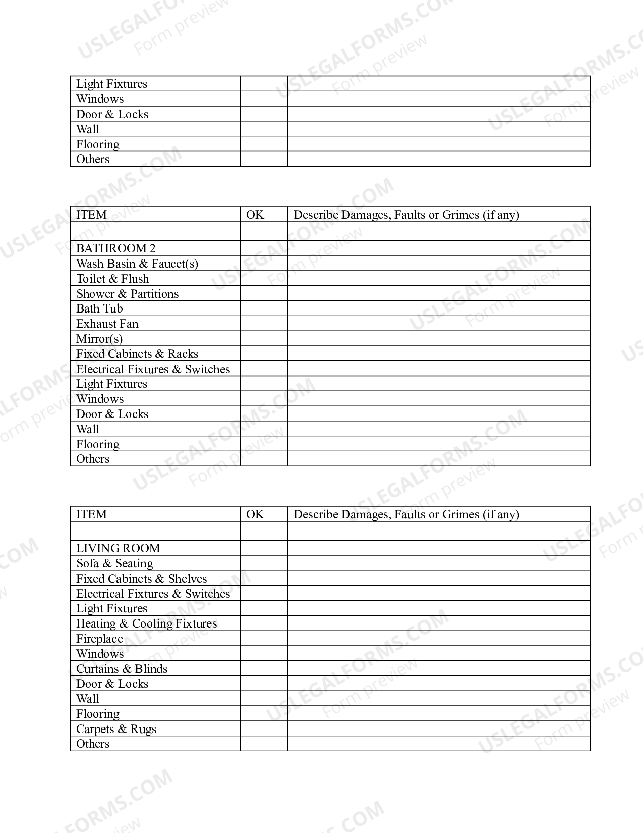 Tenant Move In Checklist | US Legal Forms