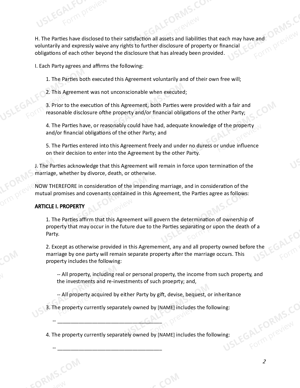 Prenuptial Agreement | US Legal Forms