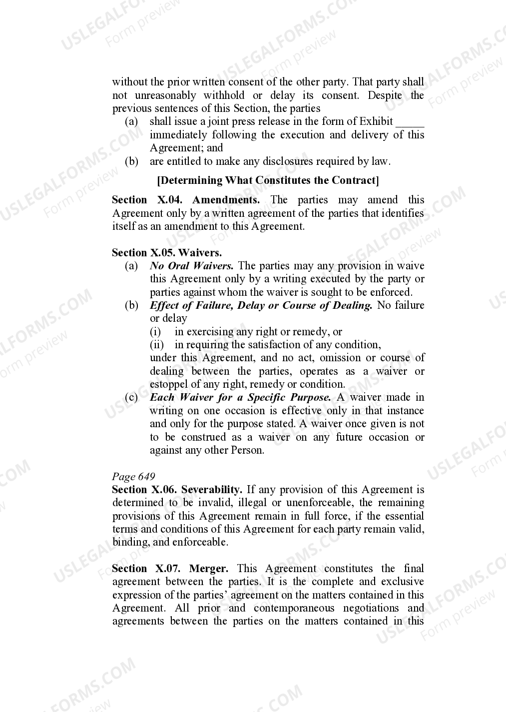 Putting It All Together - General Provisions | US Legal Forms