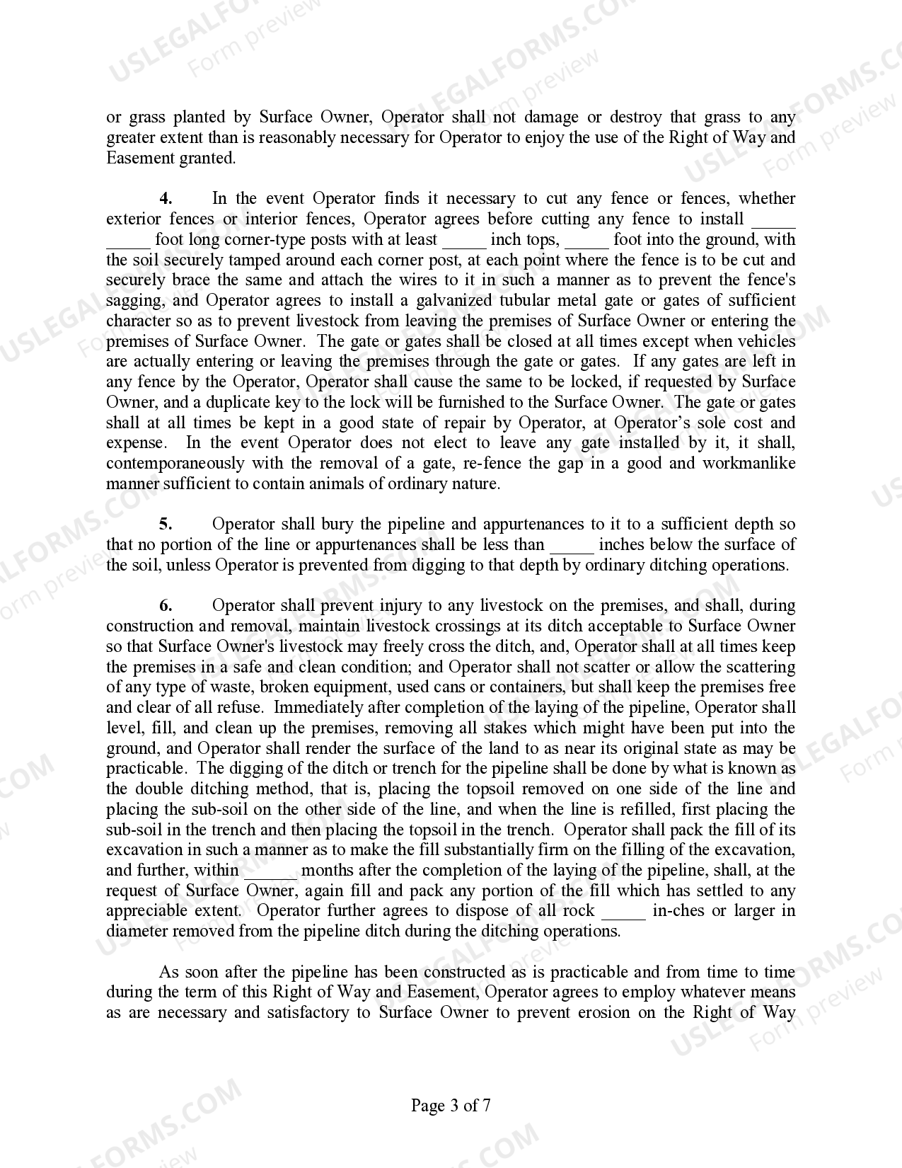 Right of Way and Easement Agreement (Oil and Gas Pipeline) - Right Of ...