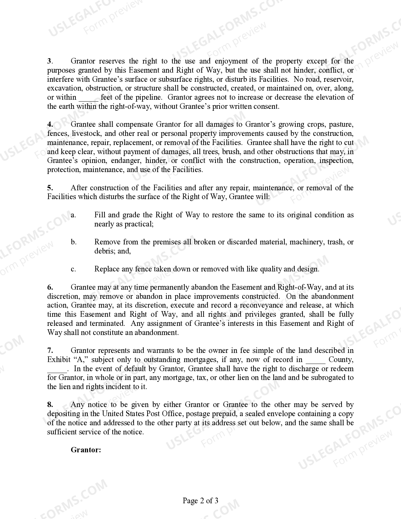 Easement and Right of Way (Pipeline) | US Legal Forms