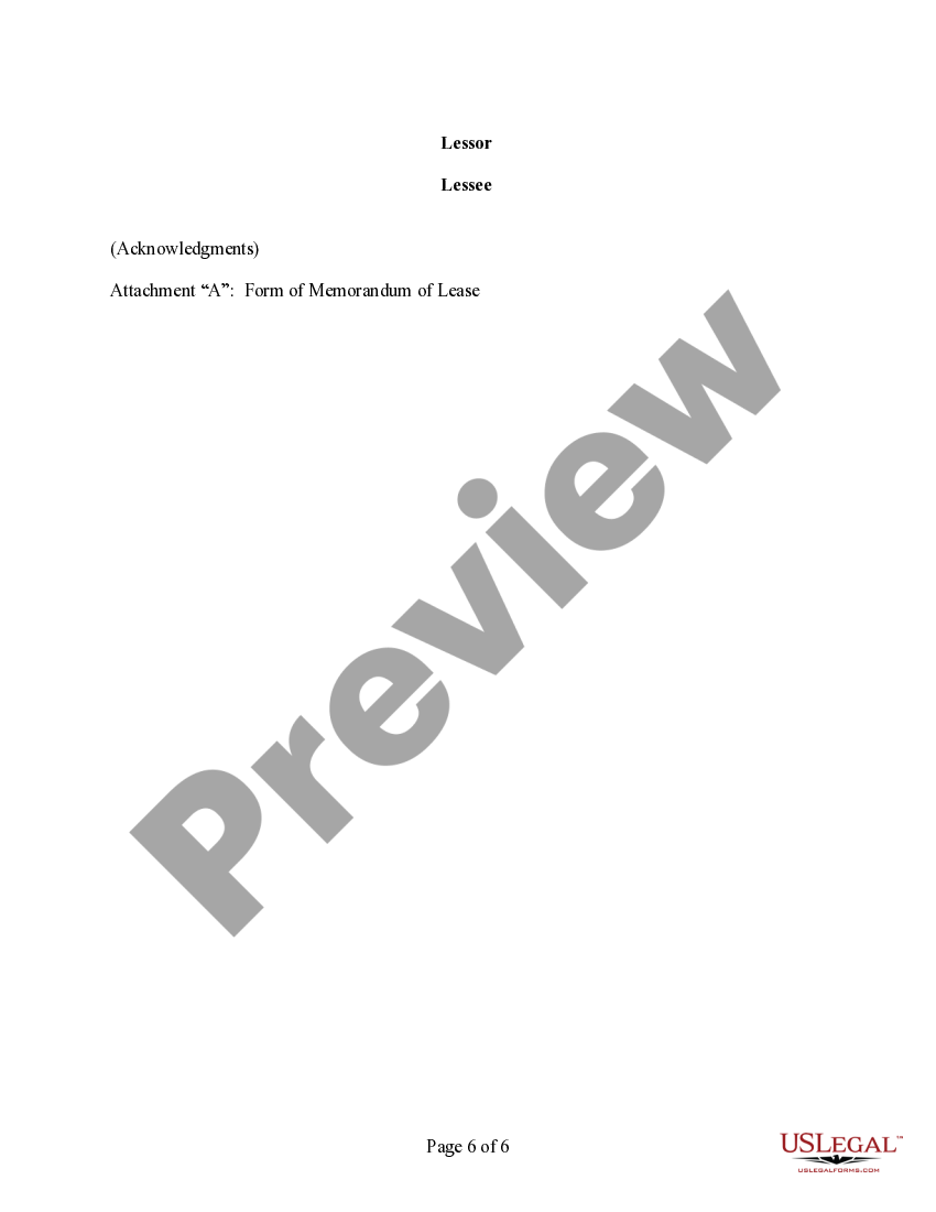 Lease Agreement For Telecommunications Facility US Legal Forms