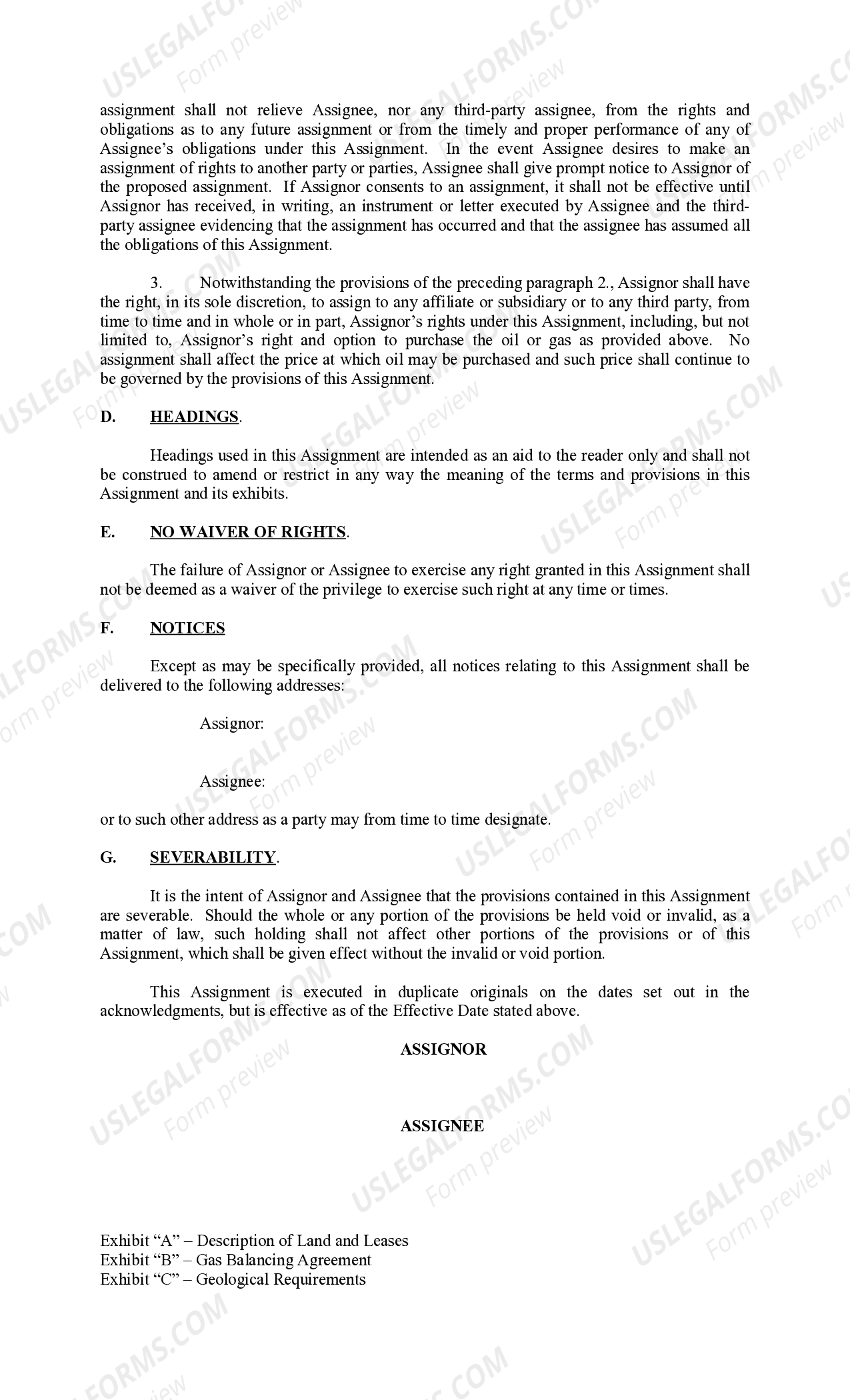 Term Assignment - Long Form | US Legal Forms