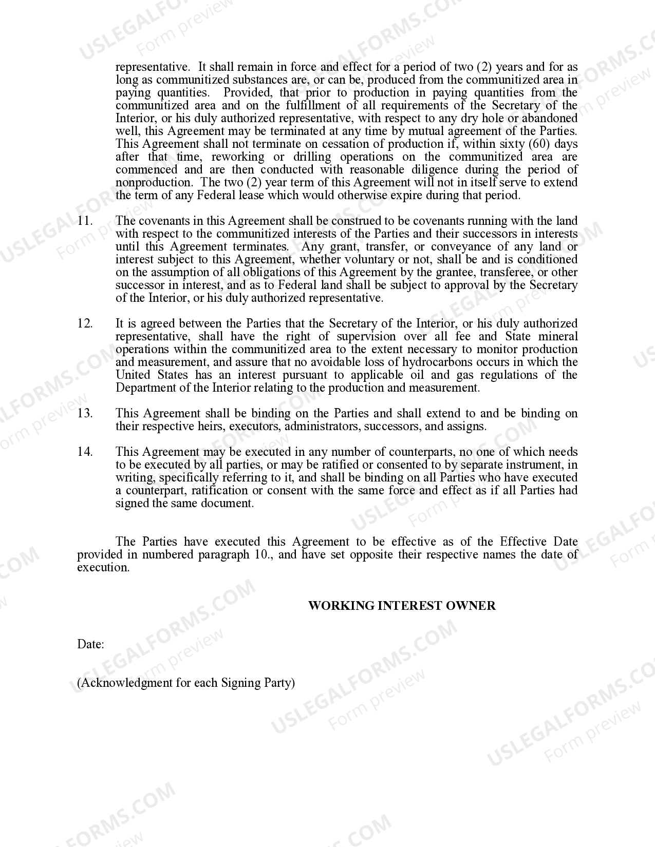 Communitization Agreement - Communitization | US Legal Forms