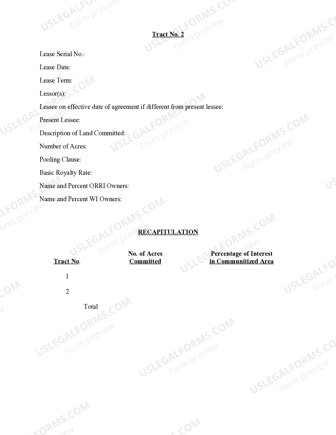 Blm Communitization Agreement Form