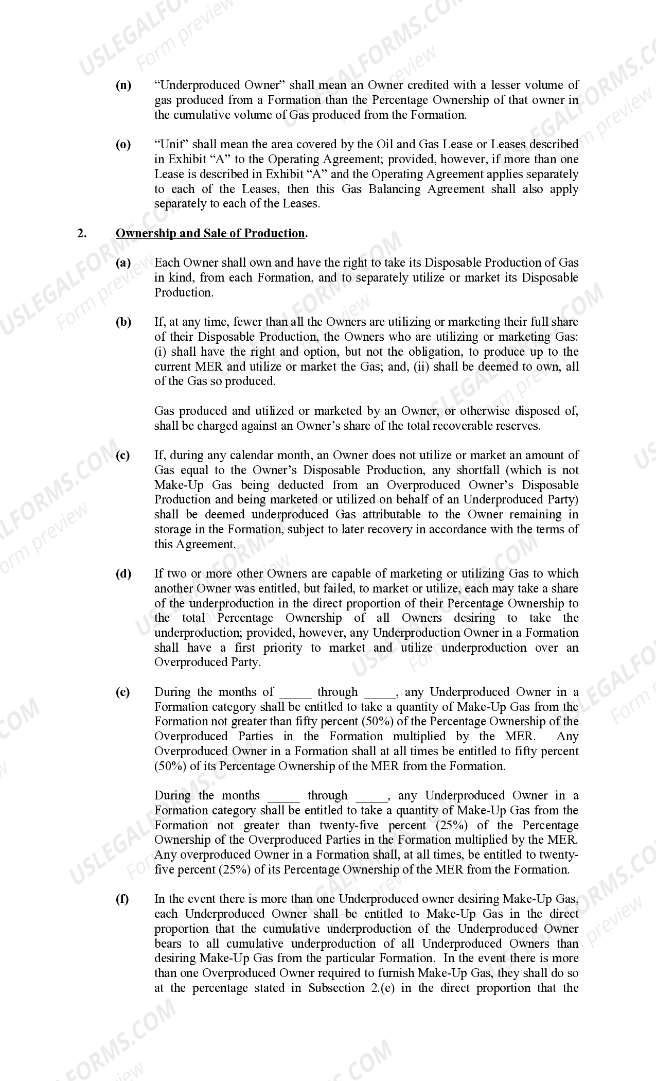 Exhibit E to Operating Agreement Gas Balancing Agreement - Form 5 | US ...