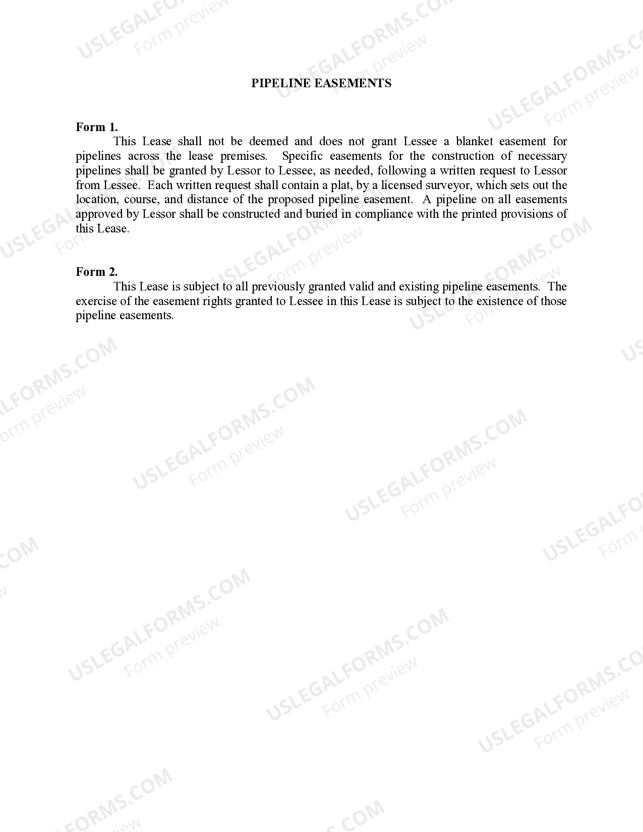 Pipeline Easements | US Legal Forms