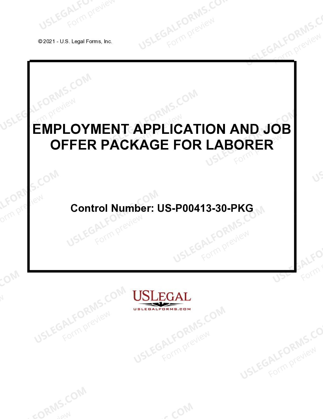 Employment Application and Job Offer Package for a Labourer | US Legal ...