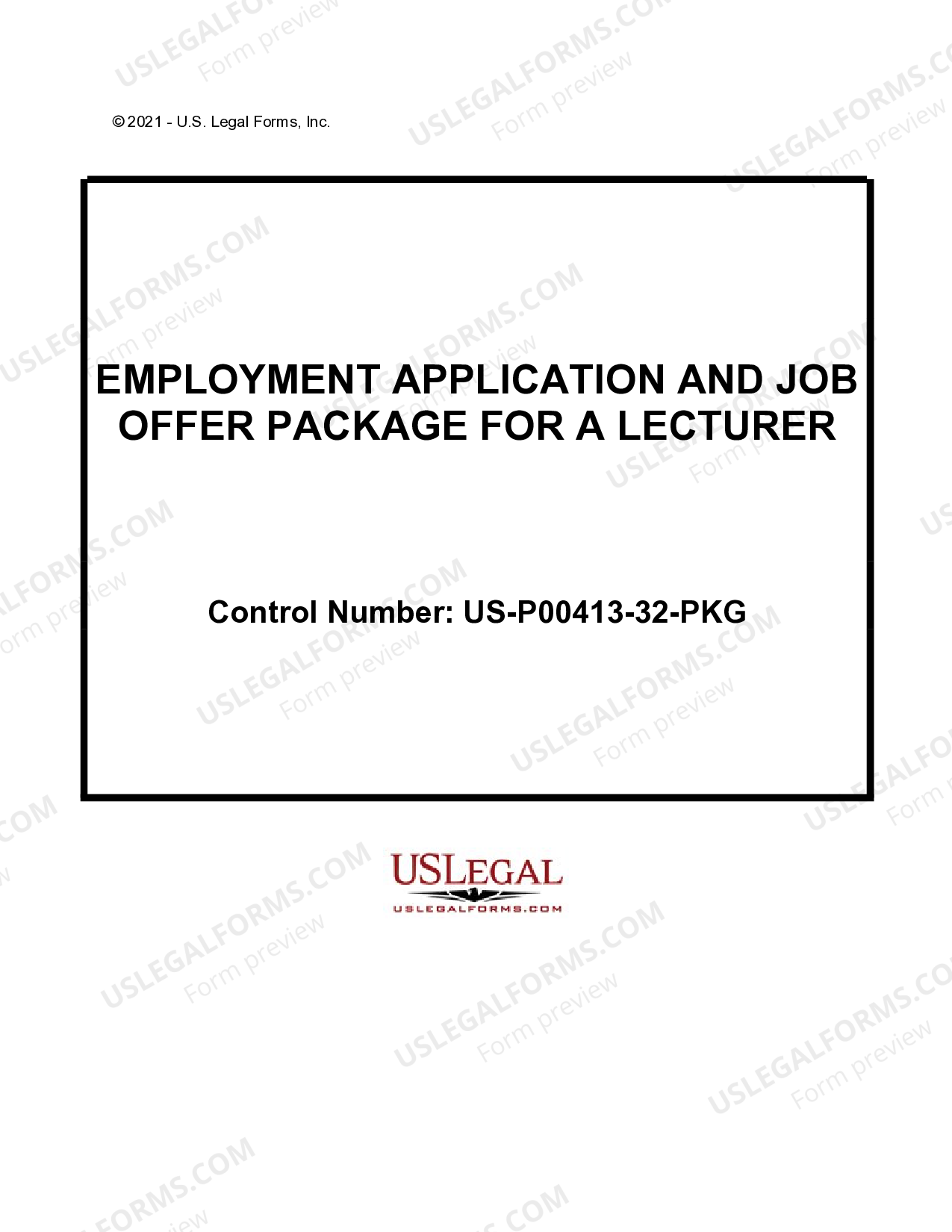 Employment Application and Job Offer Package for a Lecturer | US Legal ...