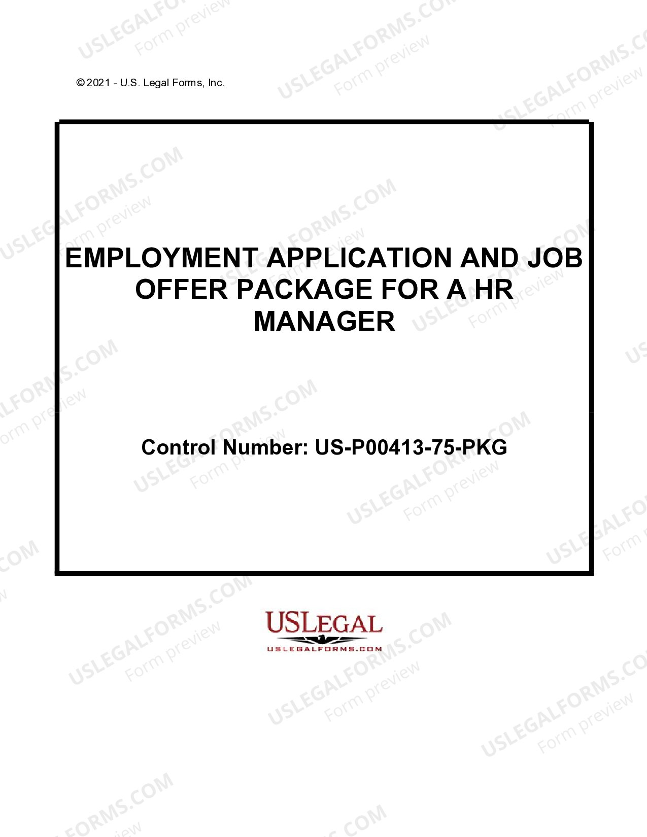 Employment Application and Job Offer Package for a HR Manager | US ...
