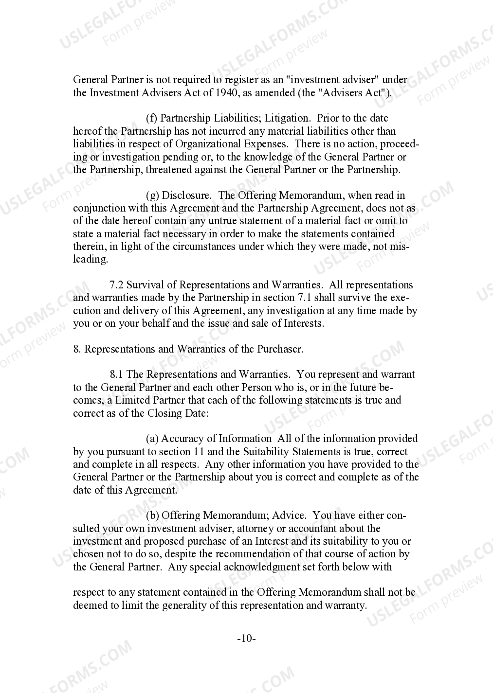 Subscription Agreement for an Equity Fund - Equity Subscription ...