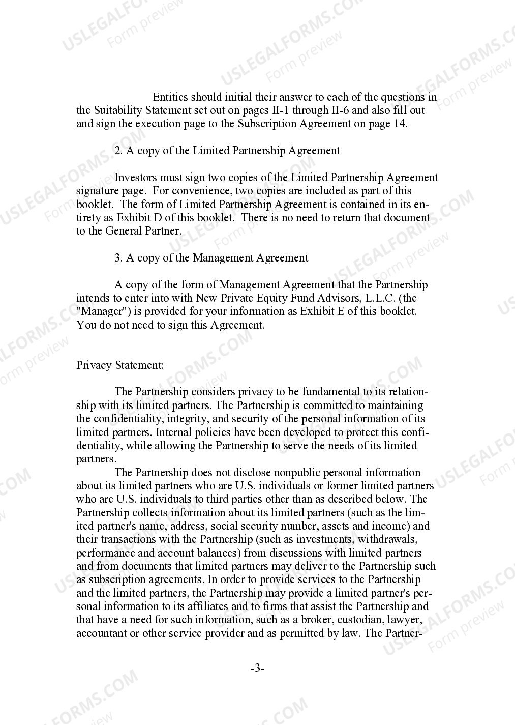 Subscription Agreement for an Equity Fund - Equity Subscription ...