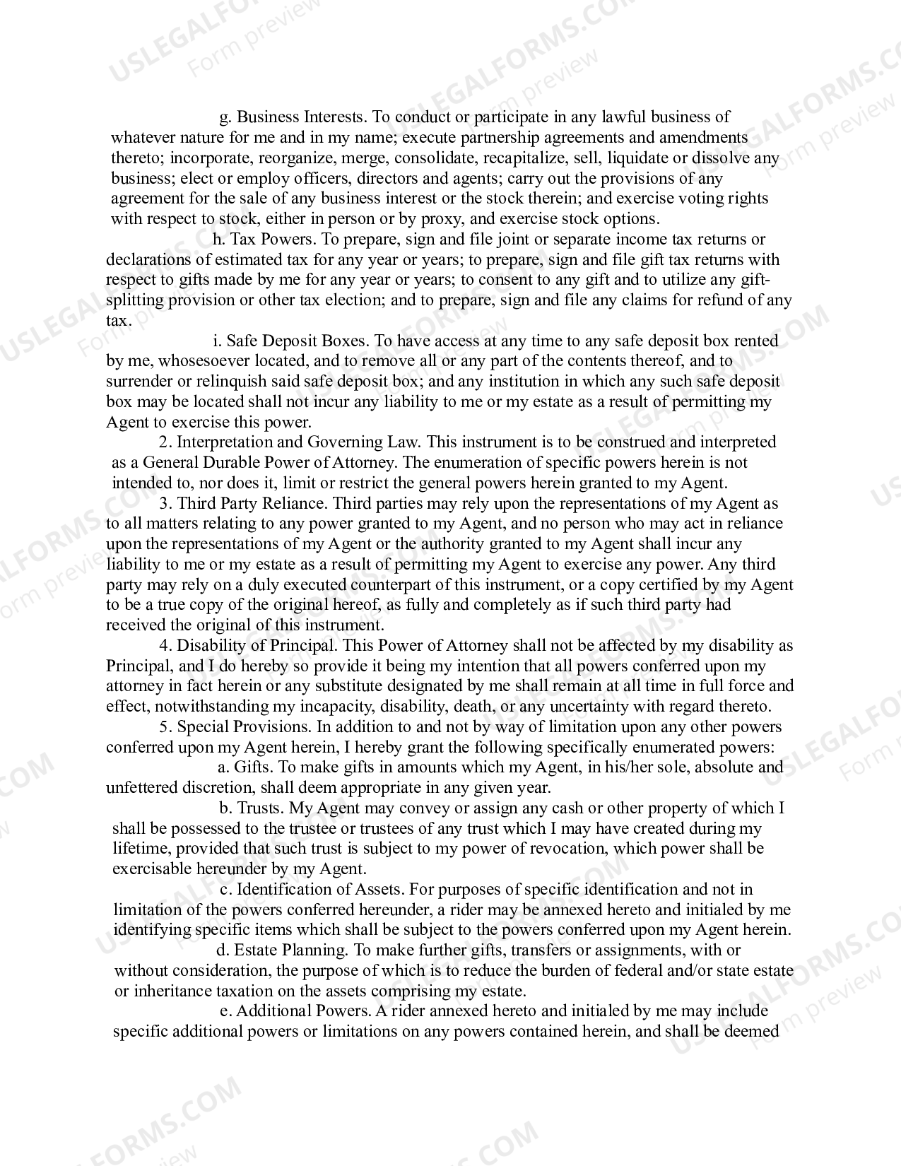 Power of Attorney - Appointing Agent to Act for Principal Regarding ...