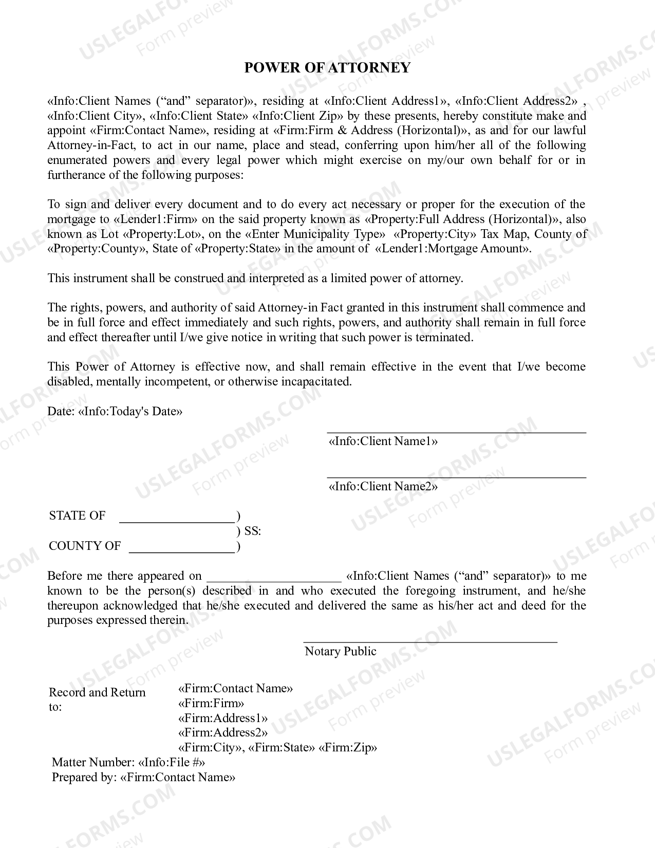 Power of Attorney - Mortgage | US Legal Forms