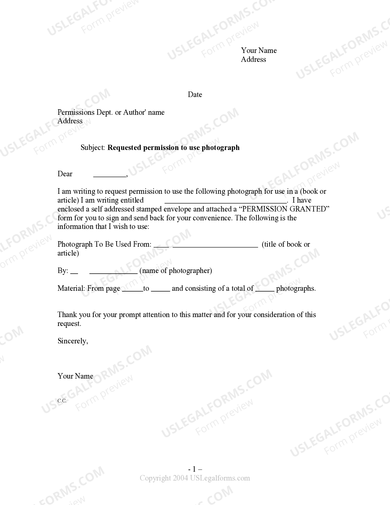 Connecticut Requested Permission to Use Photograph - Consent Form For ...
