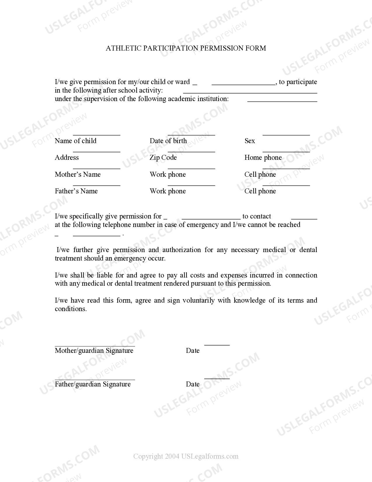 Mississippi Athletic Participation Permission Form - Permission Form ...