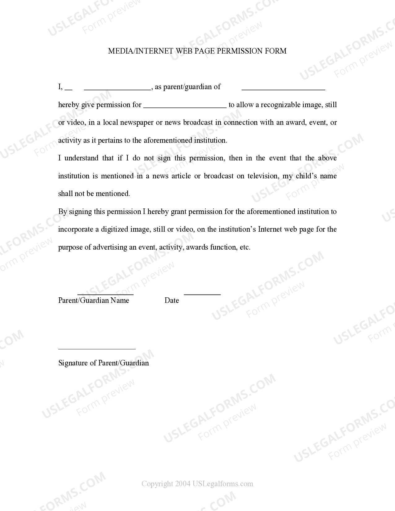Michigan Media - Internet Web Page Permission Form - Internet Web ...