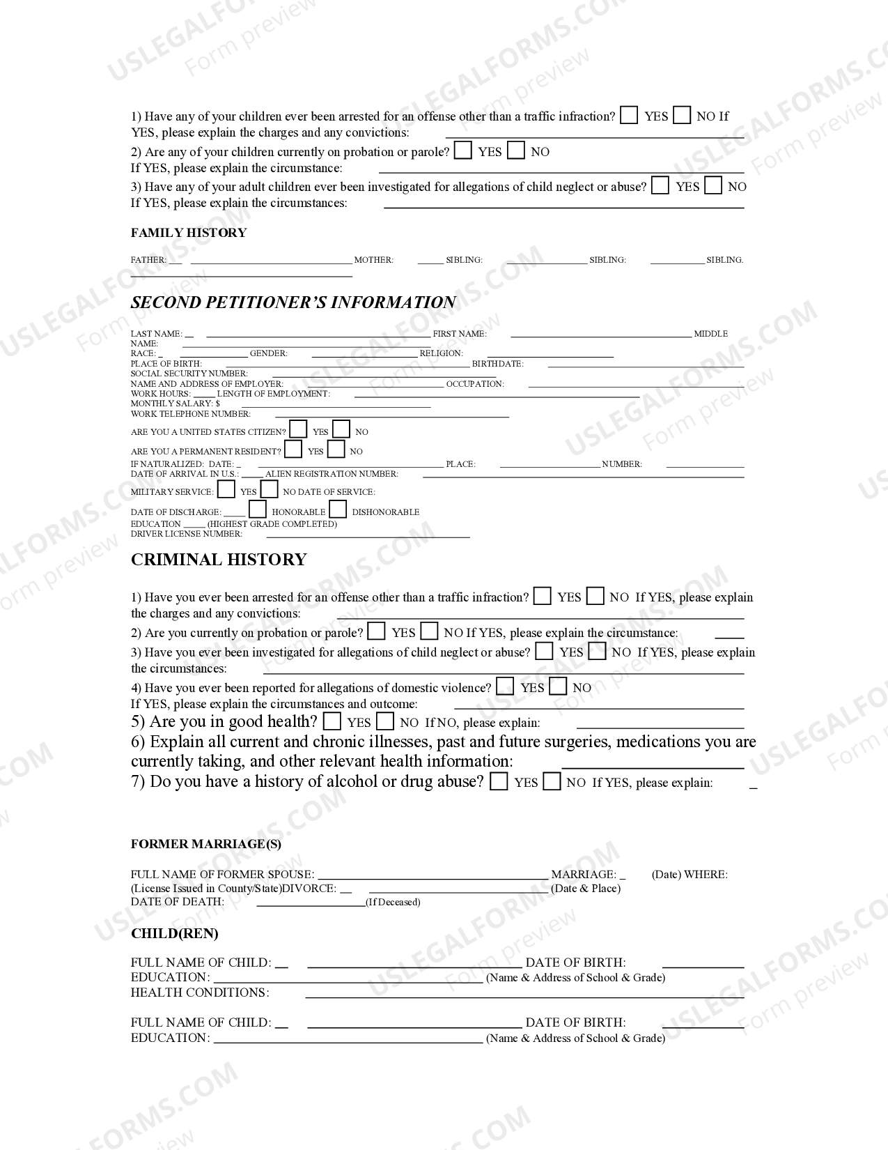 Adoption Questionnaire - Adoption Questionnaire | US Legal Forms