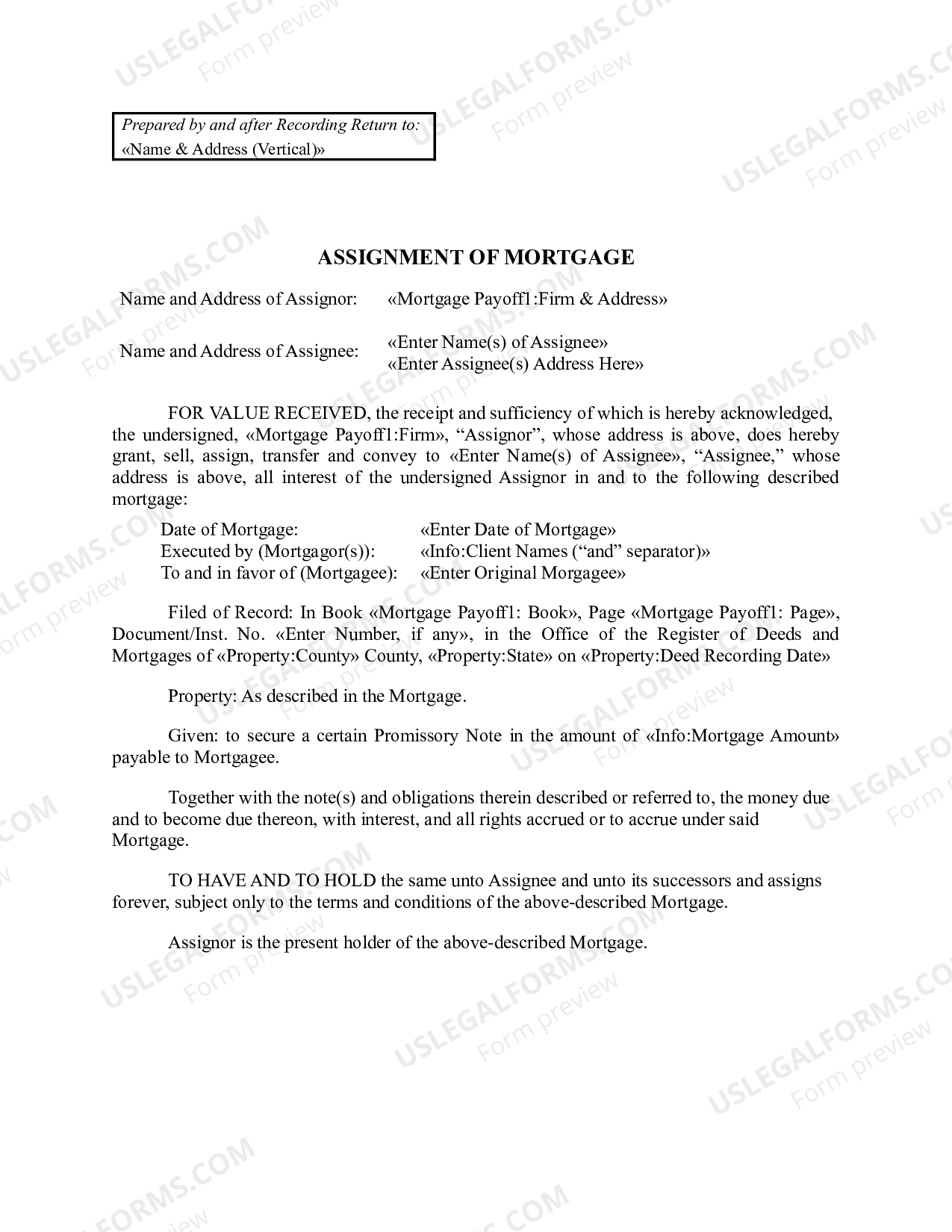 Assignment of Mortgage | US Legal Forms