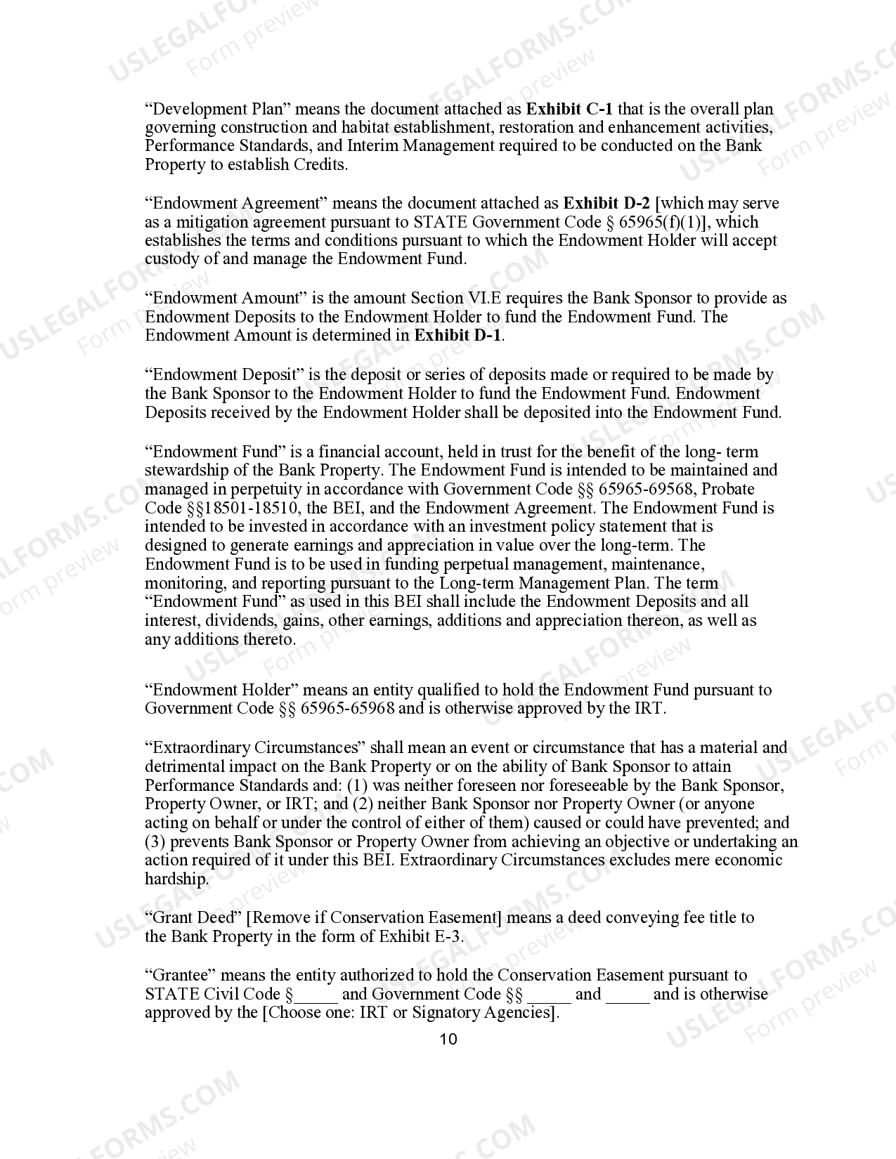 Mitigation Bank Enabling Instrument | US Legal Forms