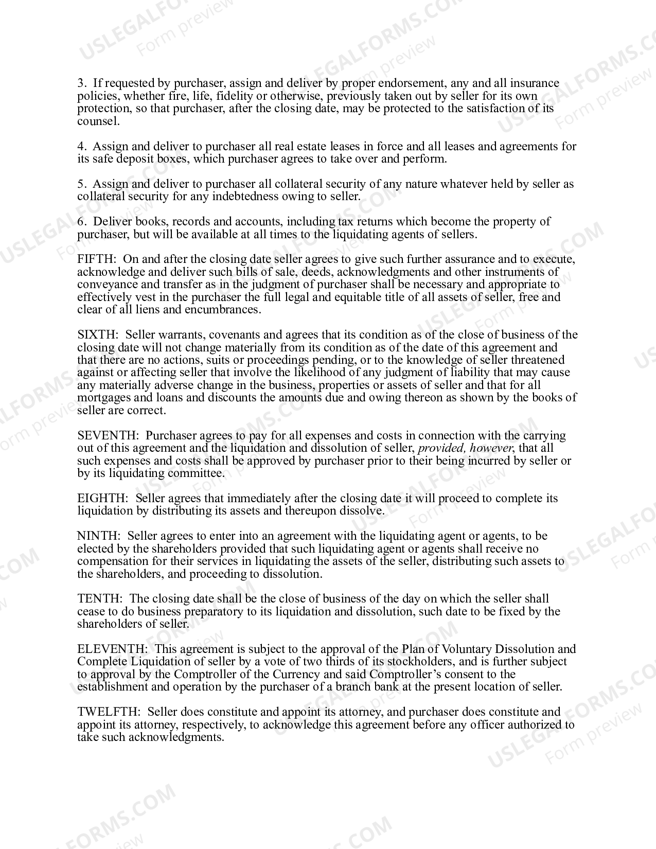 Purchase and Assumption Agreement | US Legal Forms